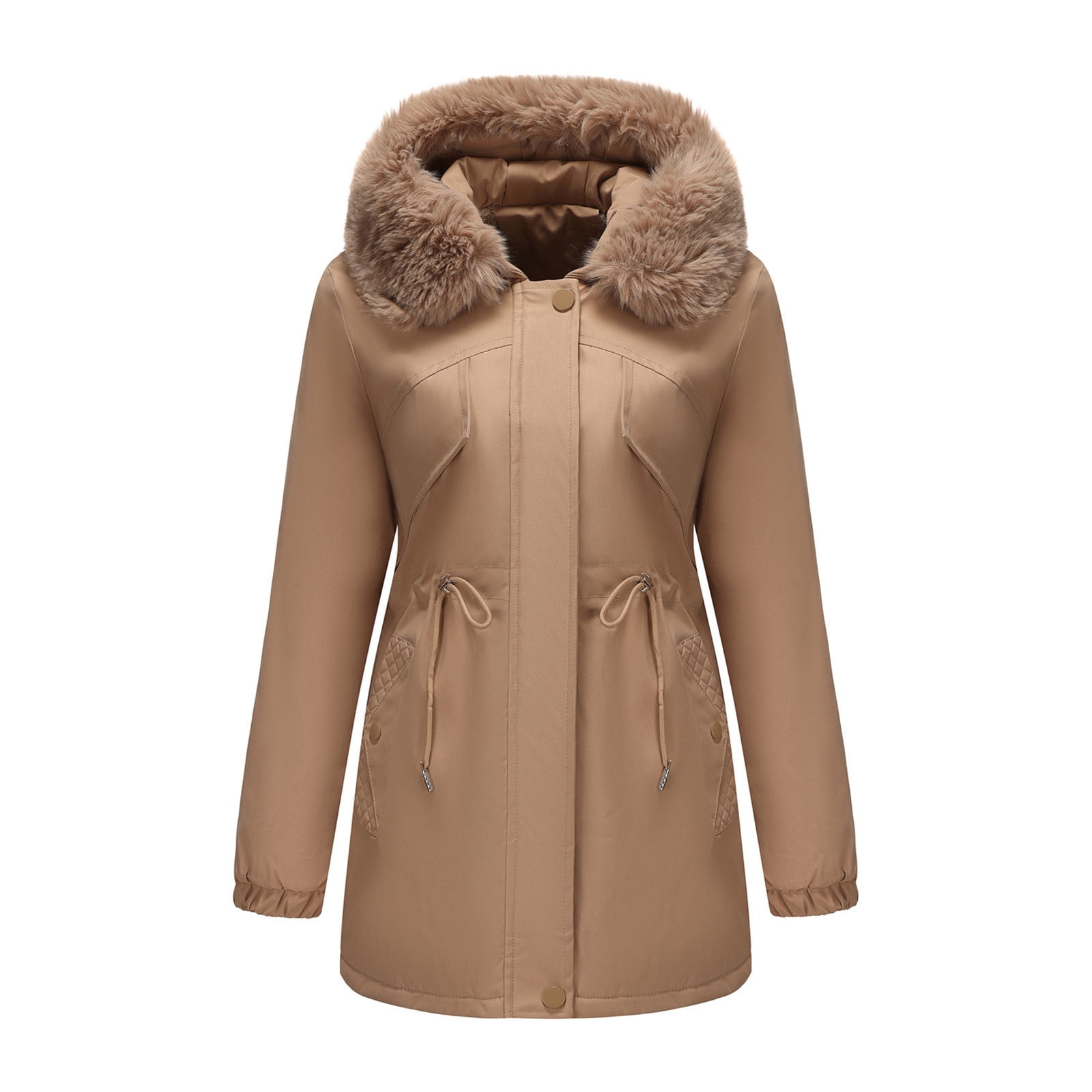 Yteetum Winter Coats for Women Oversized Mid-Length Trench Coat Thicken ...