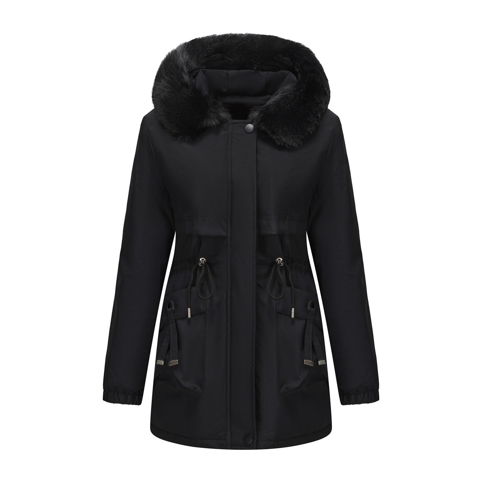 Yteetum Winter Coats for Women Oversized Mid-Length Trench Coat Thicken ...