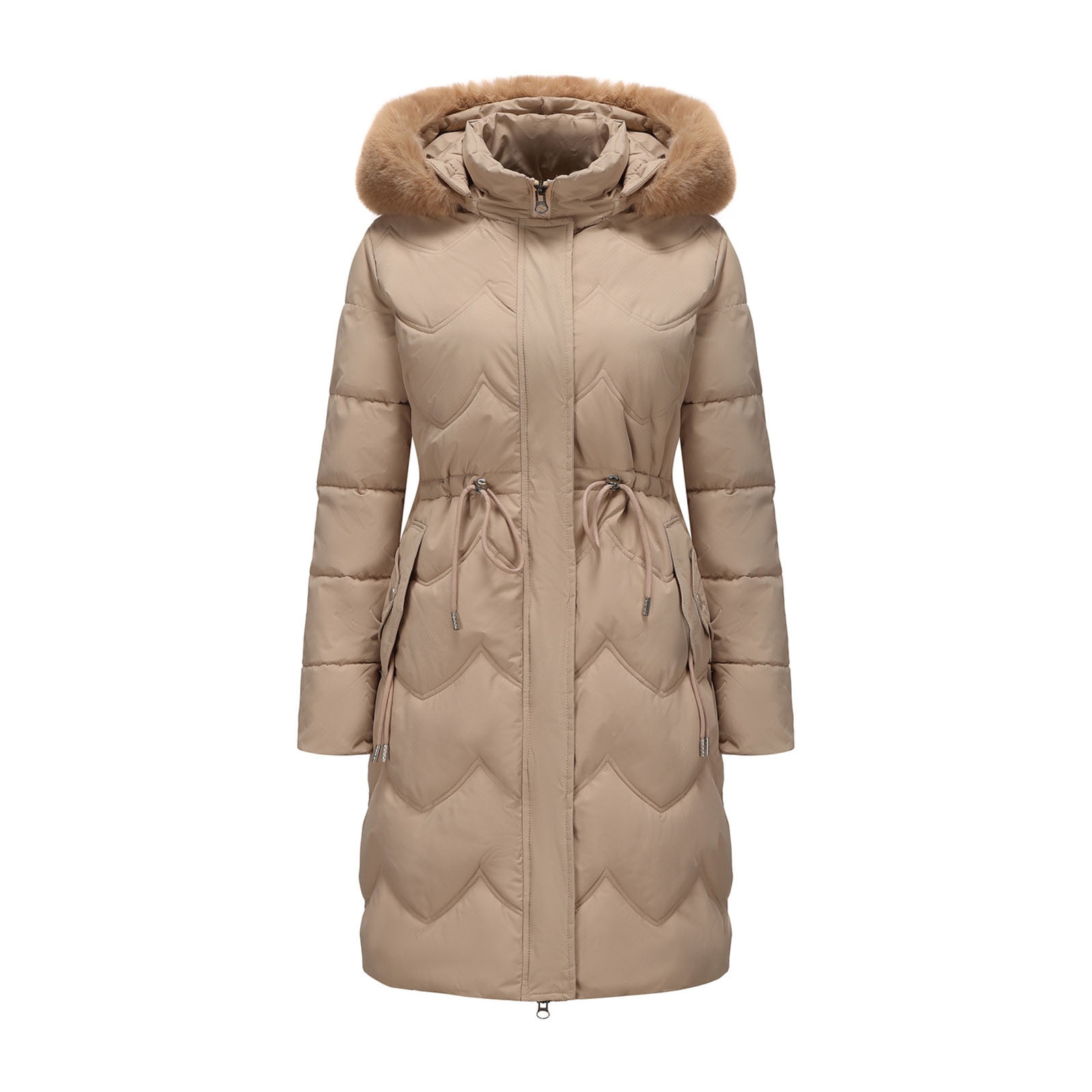 Yteetum Winter Coats for Women Oversized Mid-Length Trench Coat Thicken ...
