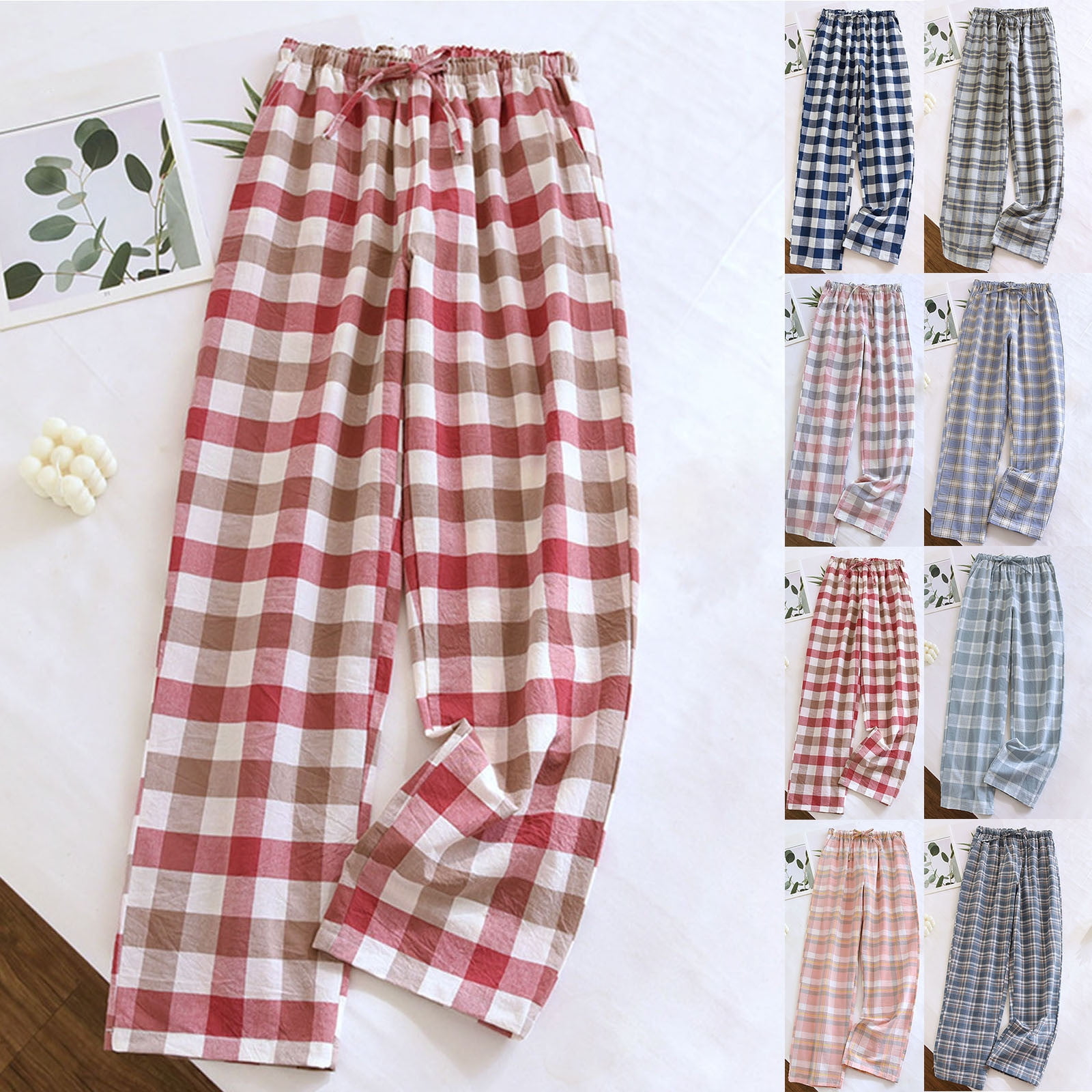 Yteetum Women's 100% Cotton Pajama Lounge Pants Super Soft Flannel ...