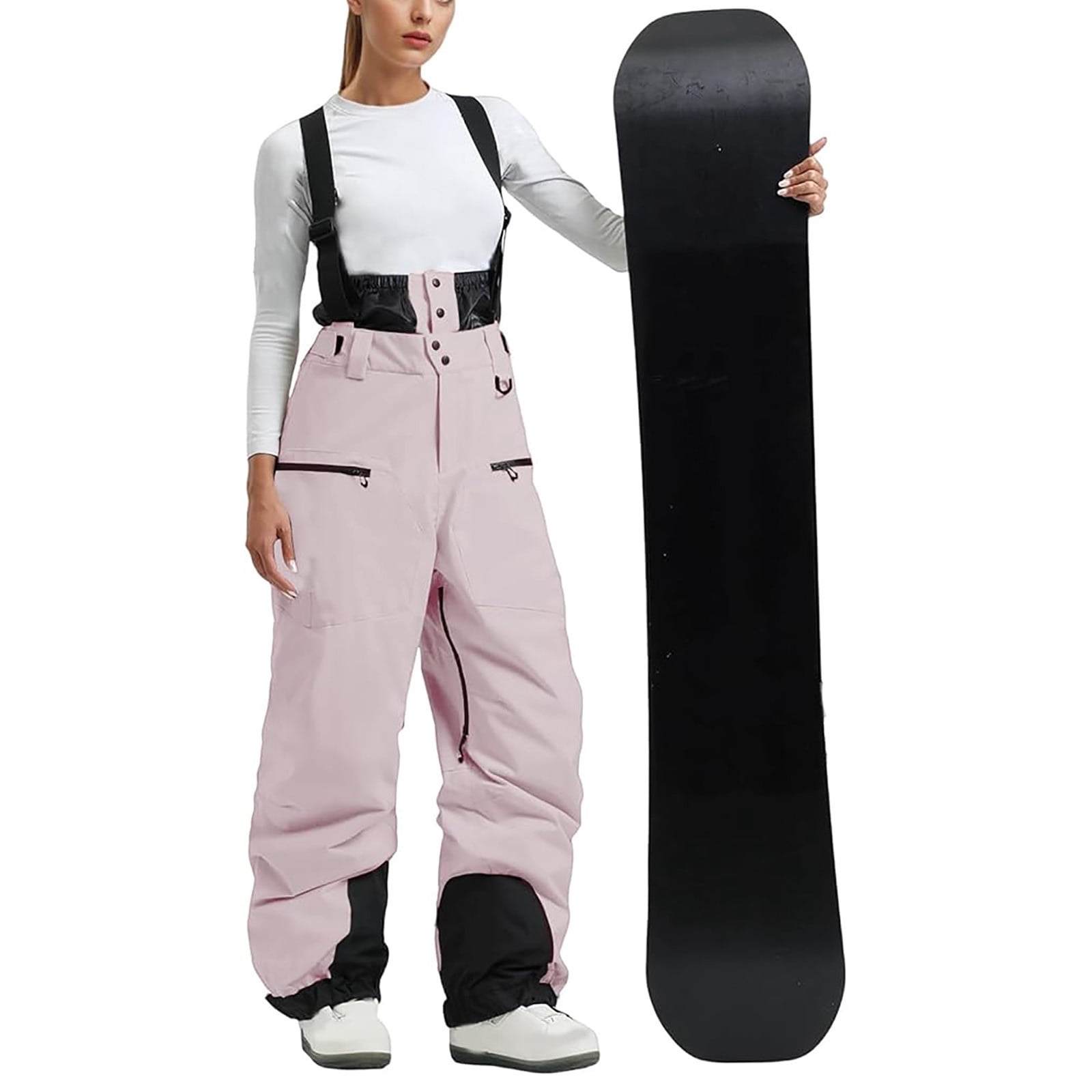 Yteetum Women's Ski Snow Bibs Overalls Oversized Waterproof Windproof ...