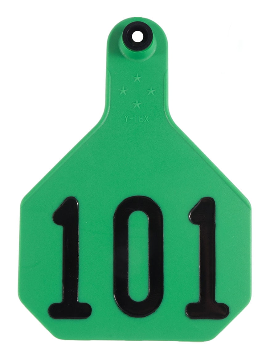 Ytex 4 Star Large Green Cattle Ear Tags Numbered 51-75 - Walmart.com