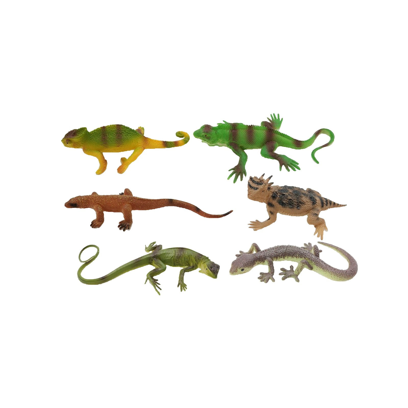 Ytndtr 6PCS Rubber Lizard Toys, Colorful Plastic Fake Lizards ...