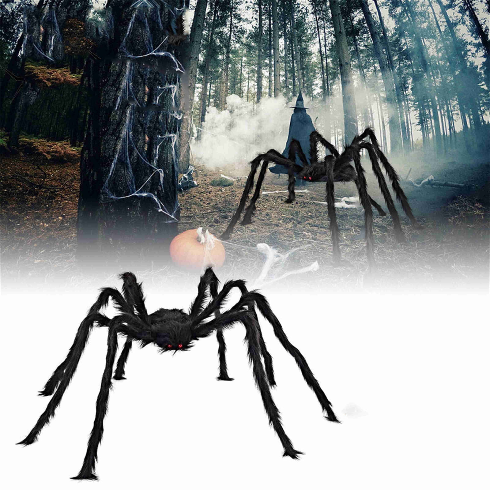 Ytppwn 79" Halloween Giant Spider Decorations, Realistic Large Spider ...