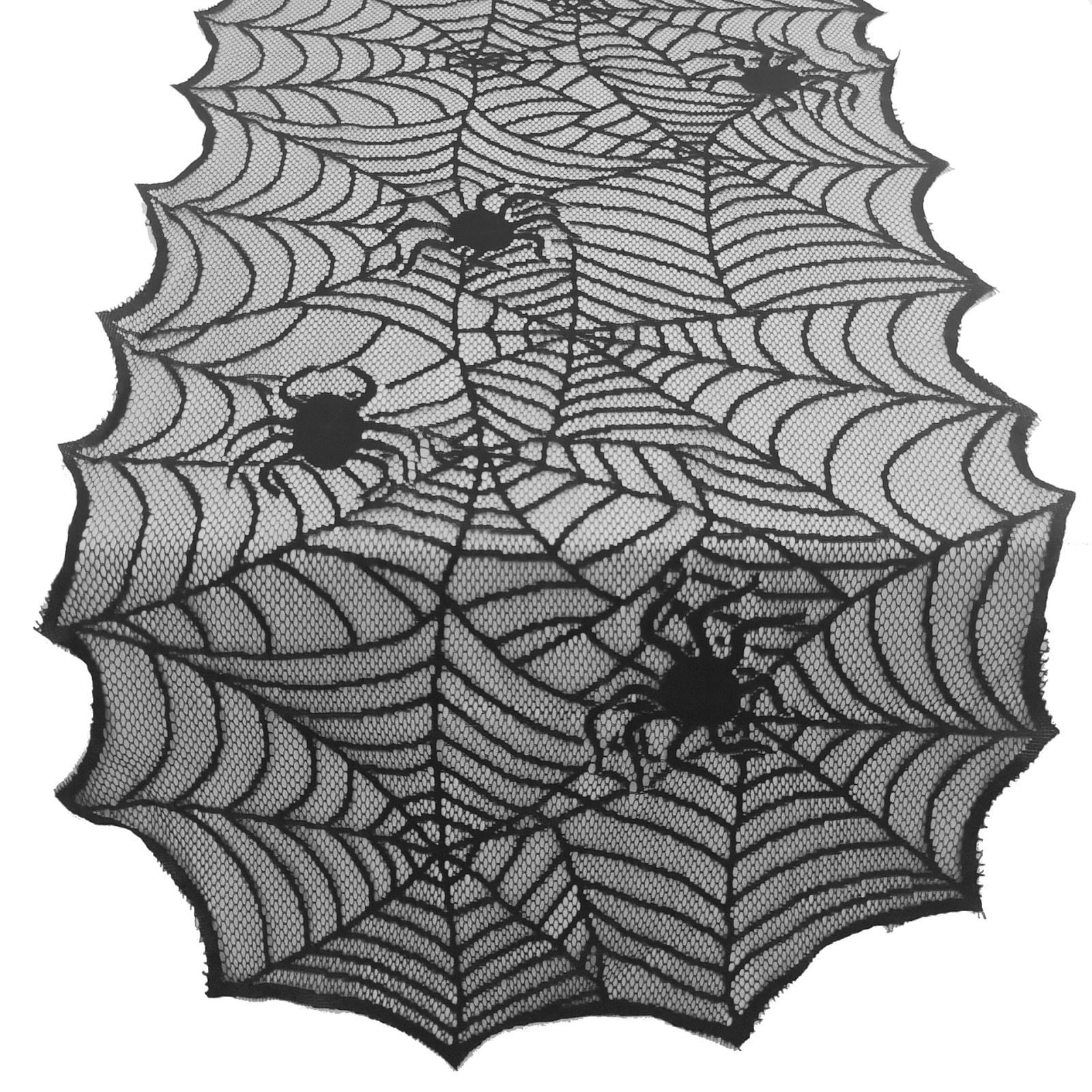 Ytppwn Halloween Table Runner, Black Lace Spider Web Table Runners for ...