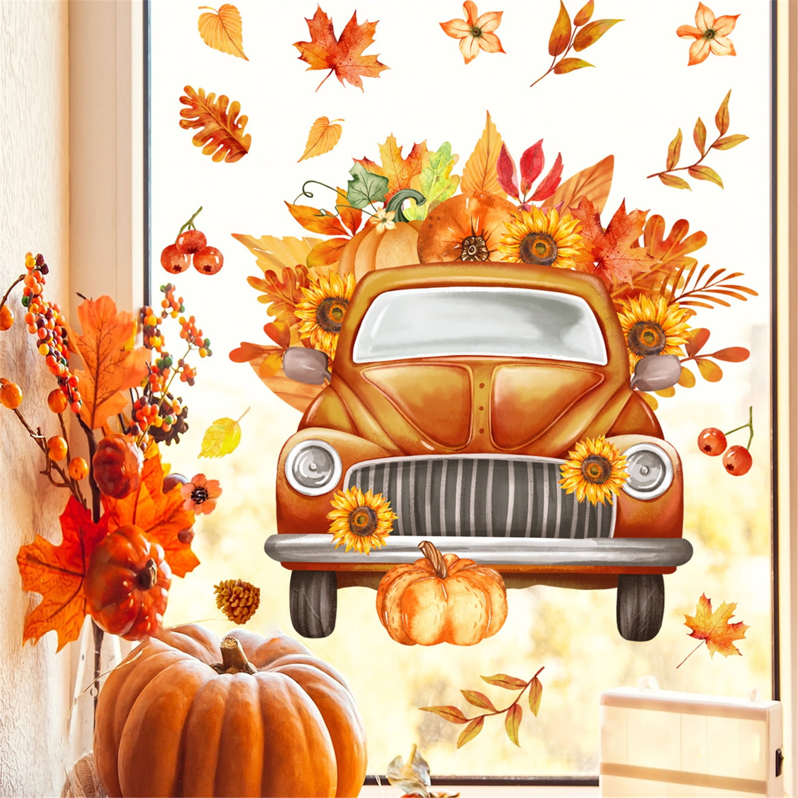 Ytppwn Fall Window Clings - Pumpkin Fall Decorations Thanksgiving ...