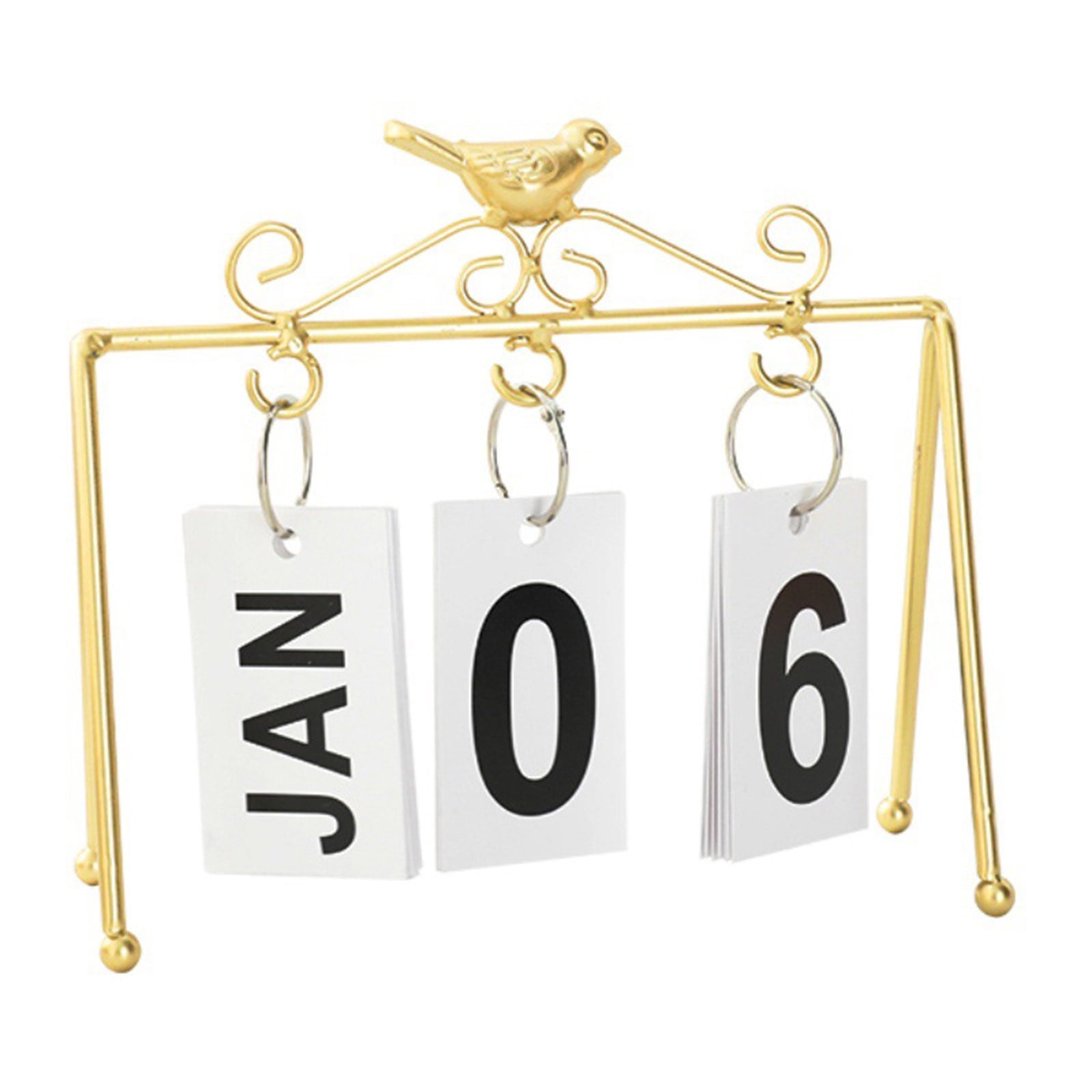 Ytppwn Metal Desk Calendar Standing Flip, Vintage Perpetual Flip ...