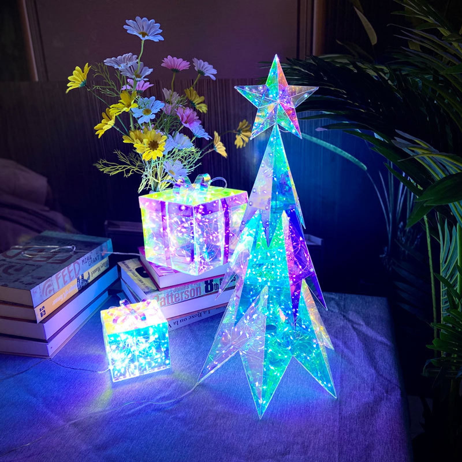 Coollooc Prismatic Iridescent Reindeer 12", LED Lights, Christmas Decor ...