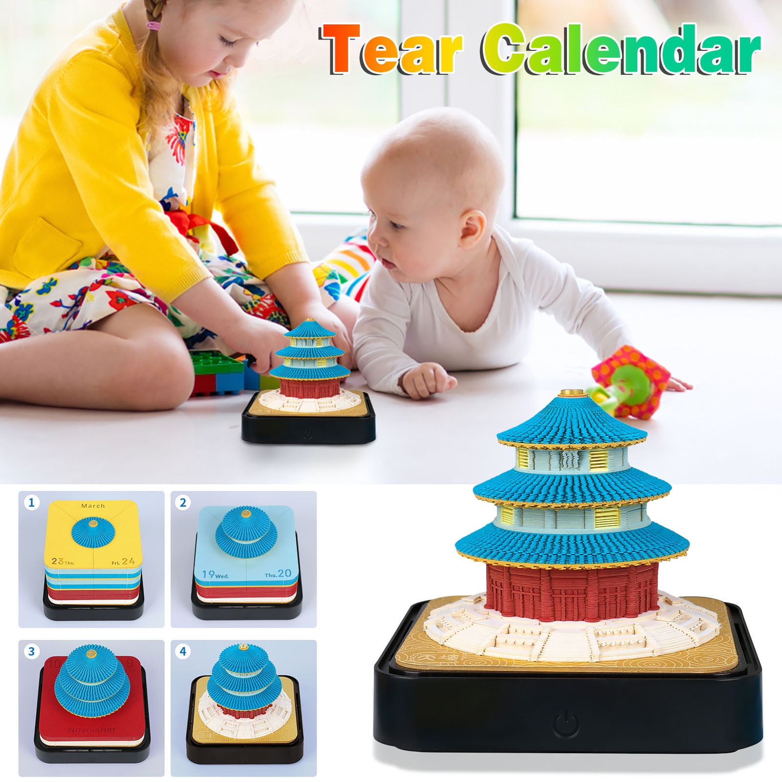 Ytppwn Time Piece Calendar with LED Light 2024,Creative DIY Paper ...