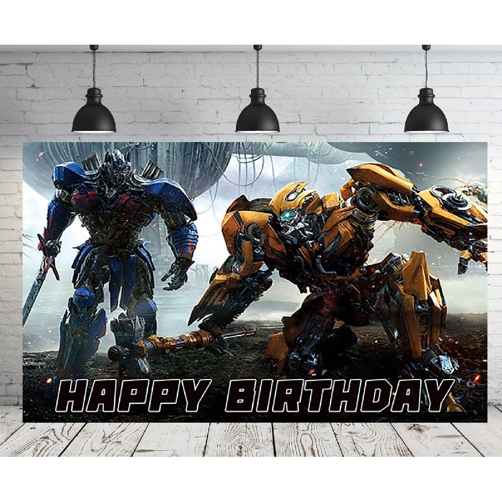 Ytuhloe Transform Theme Birthday Flag Background Banner Children's ...