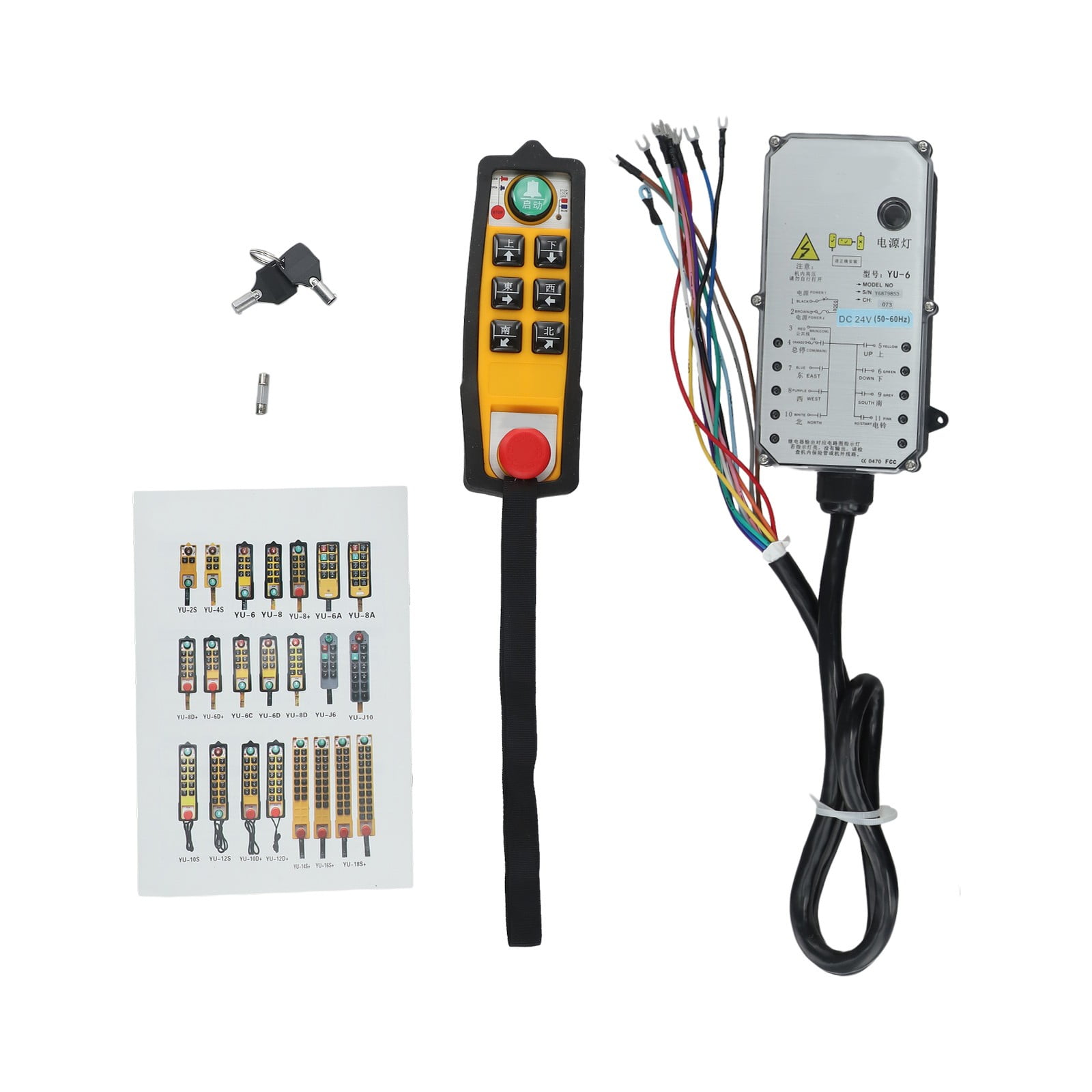 Yu-6+ Industrial Remote Control Electric Hoist Remote Control for Crane/Conveyor Ac220V ...