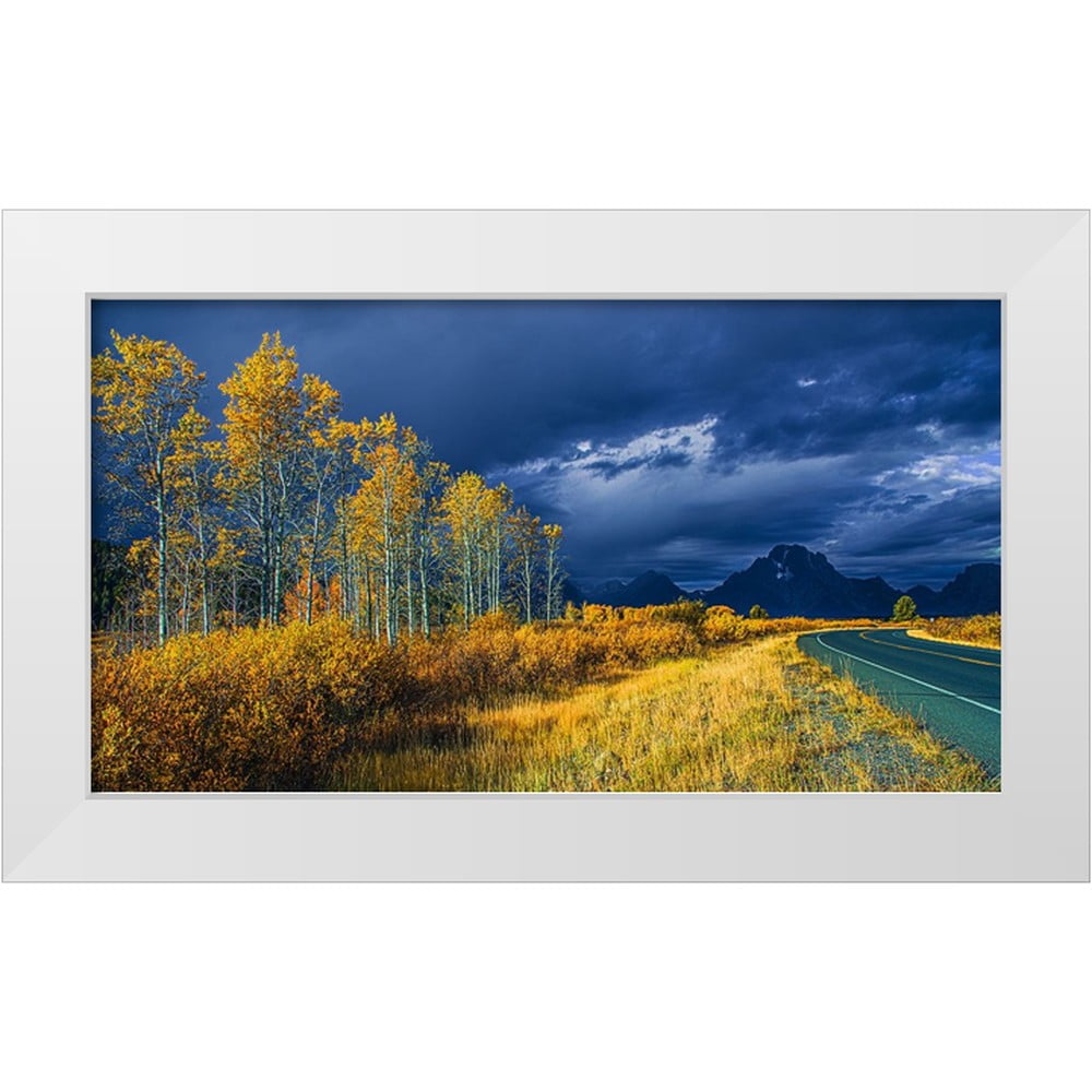 Yu, Bing 18x12 White Modern Wood Framed Museum Art Print Titled - Fall ...