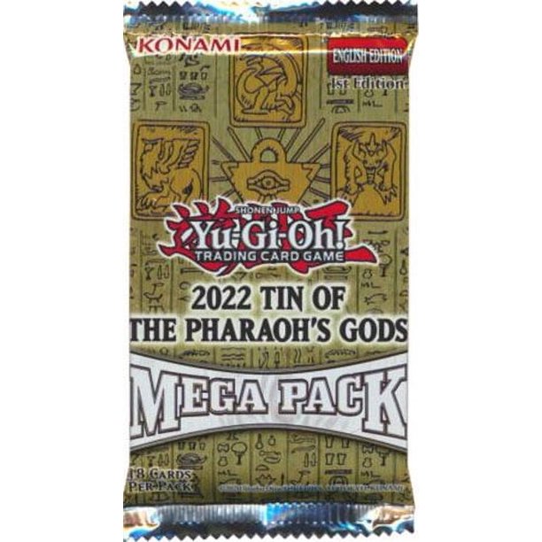 Yu-Gi-Oh Cards - 2022 Tin of The Pharaoh's Gods - MEGA PACK (18 cards) - Walmart Business Supplies