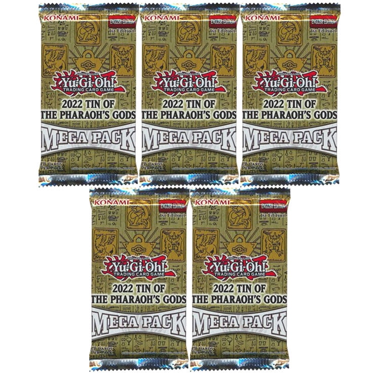 Yu-Gi-Oh Cards - 2022 Tin of The Pharaoh's Gods - MEGA PACK [5 Pack Lot] - Walmart.com