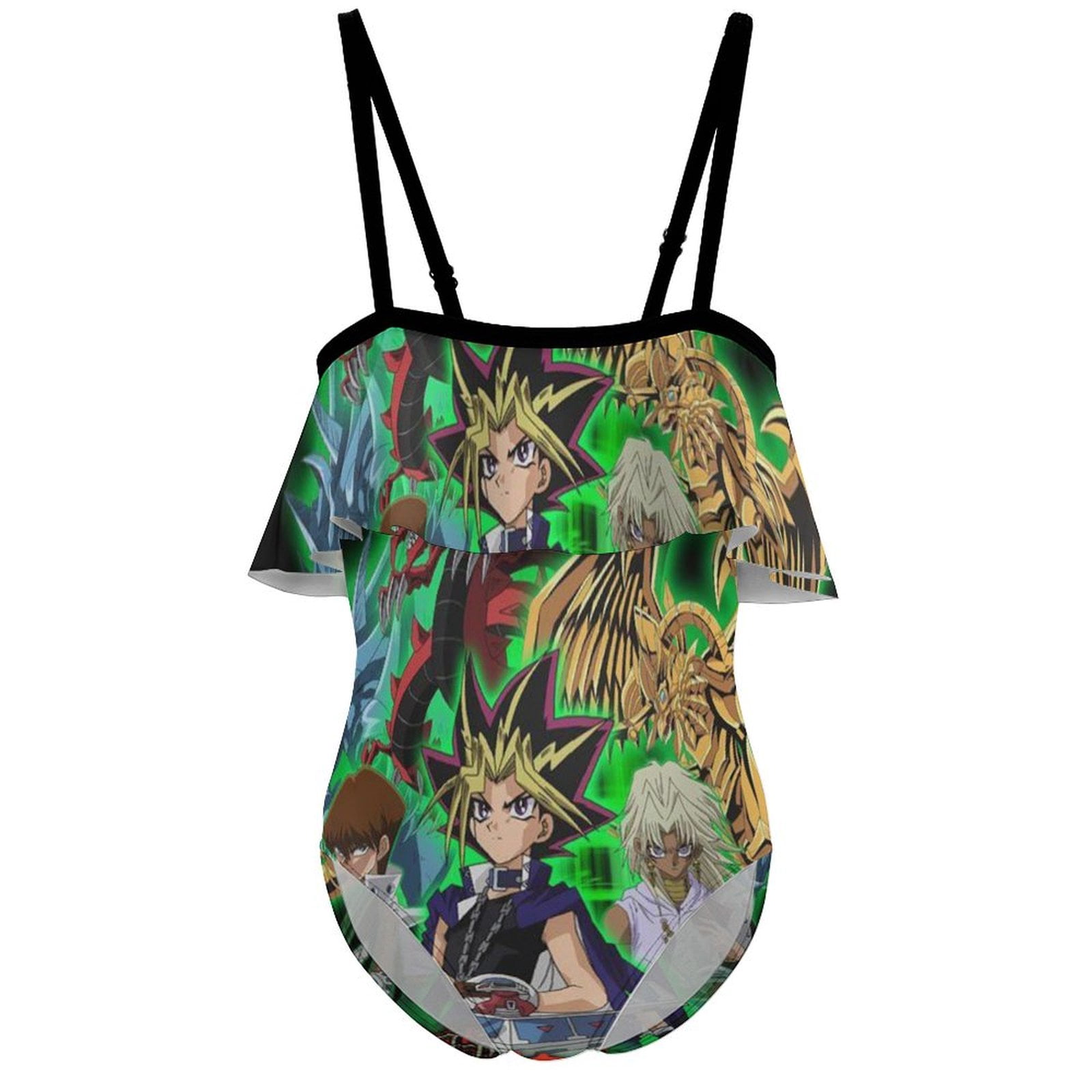 Yu-Gi-Oh Cards Children's Swimsuit Adjustable Off Shoulder Ruffle ...