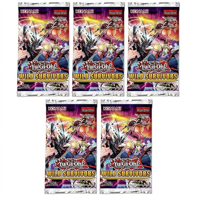 Yu-Gi-Oh Cards - Wild Survivors - Booster PACKS (5 Pack Lot) - Walmart.com