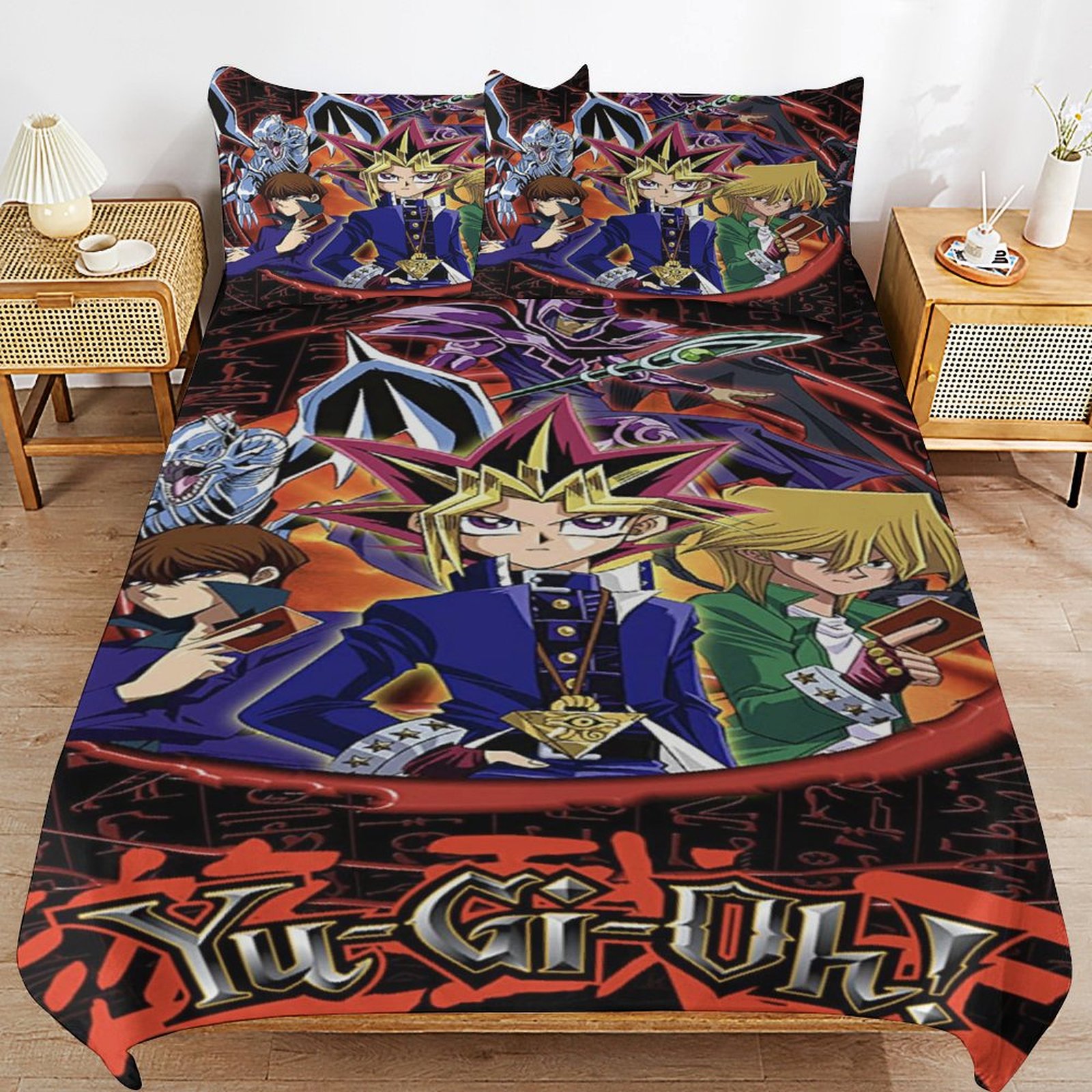 Yu Gi Oh Duvet Cover Set Cartoon Print Bedding Set 3pcs for Kids Boys ...