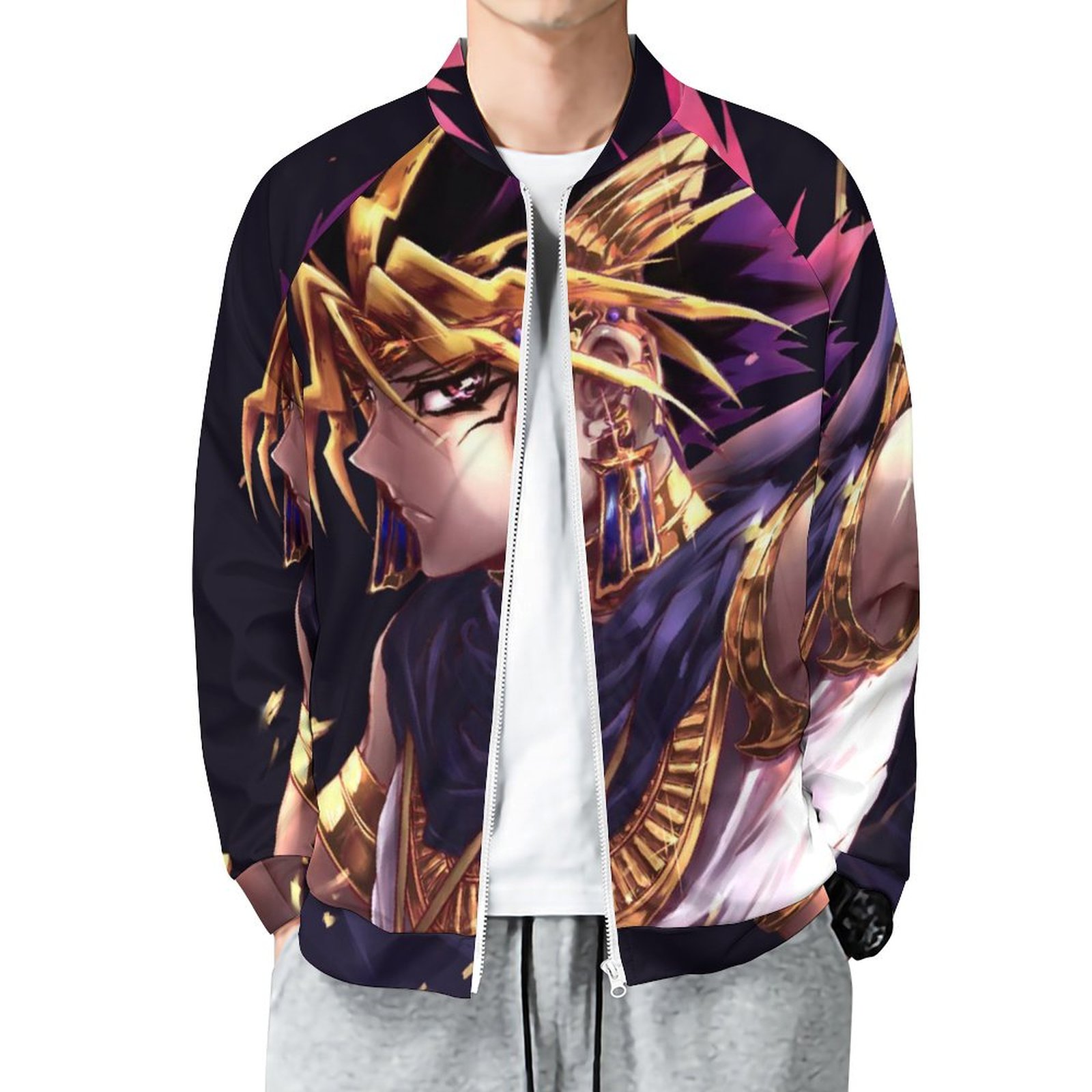Yu-Gi-Oh Fashion Jacket Mens Windbreaker Coat Lightweight Zipper ...