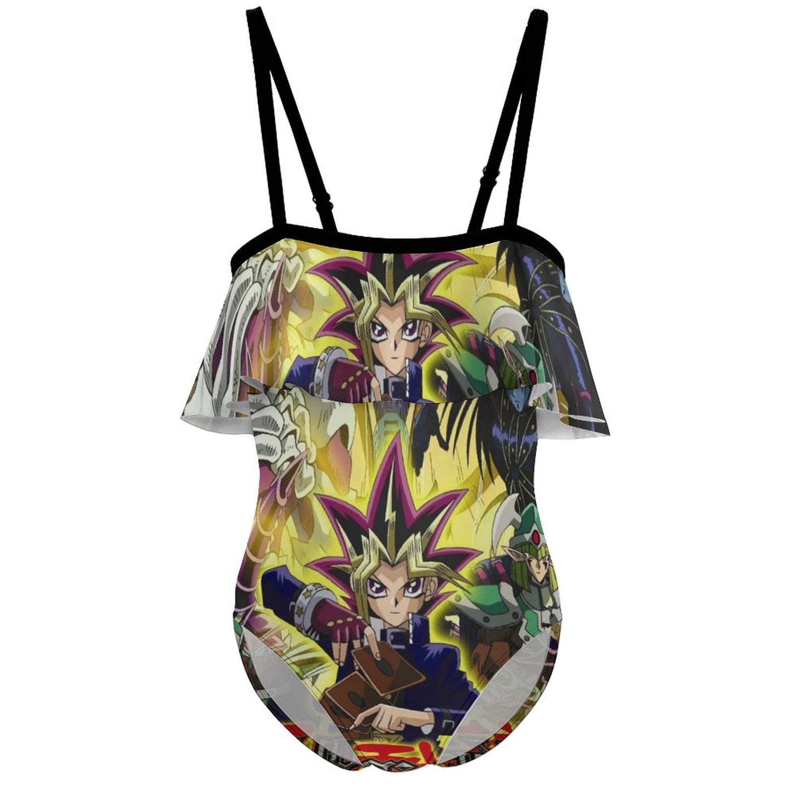 Yu-Gi-Oh Film Children's Swimsuit Adjustable Off Shoulder Ruffle ...