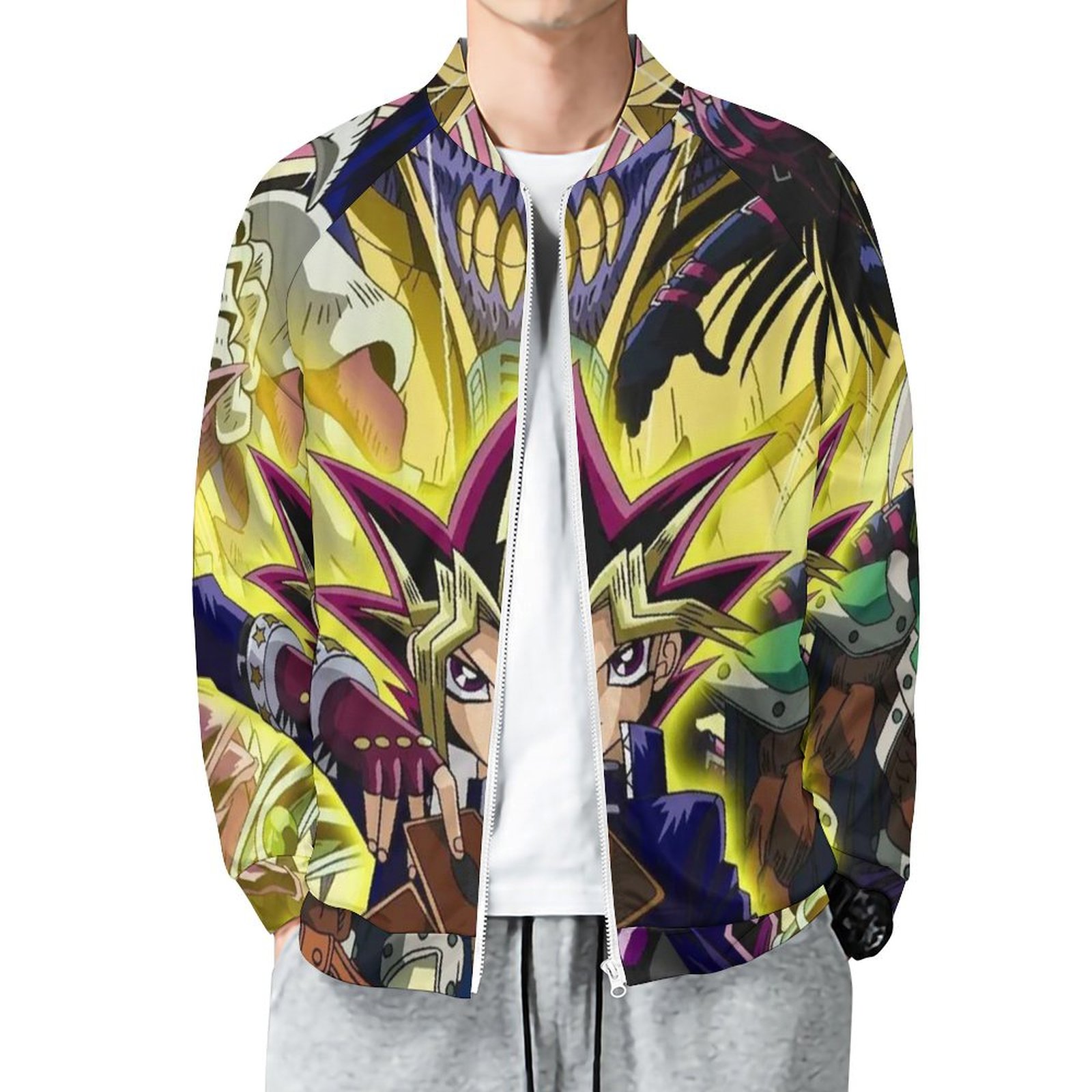 Yu-Gi-Oh Film Fashion Jacket Mens Windbreaker Coat Lightweight Zipper ...