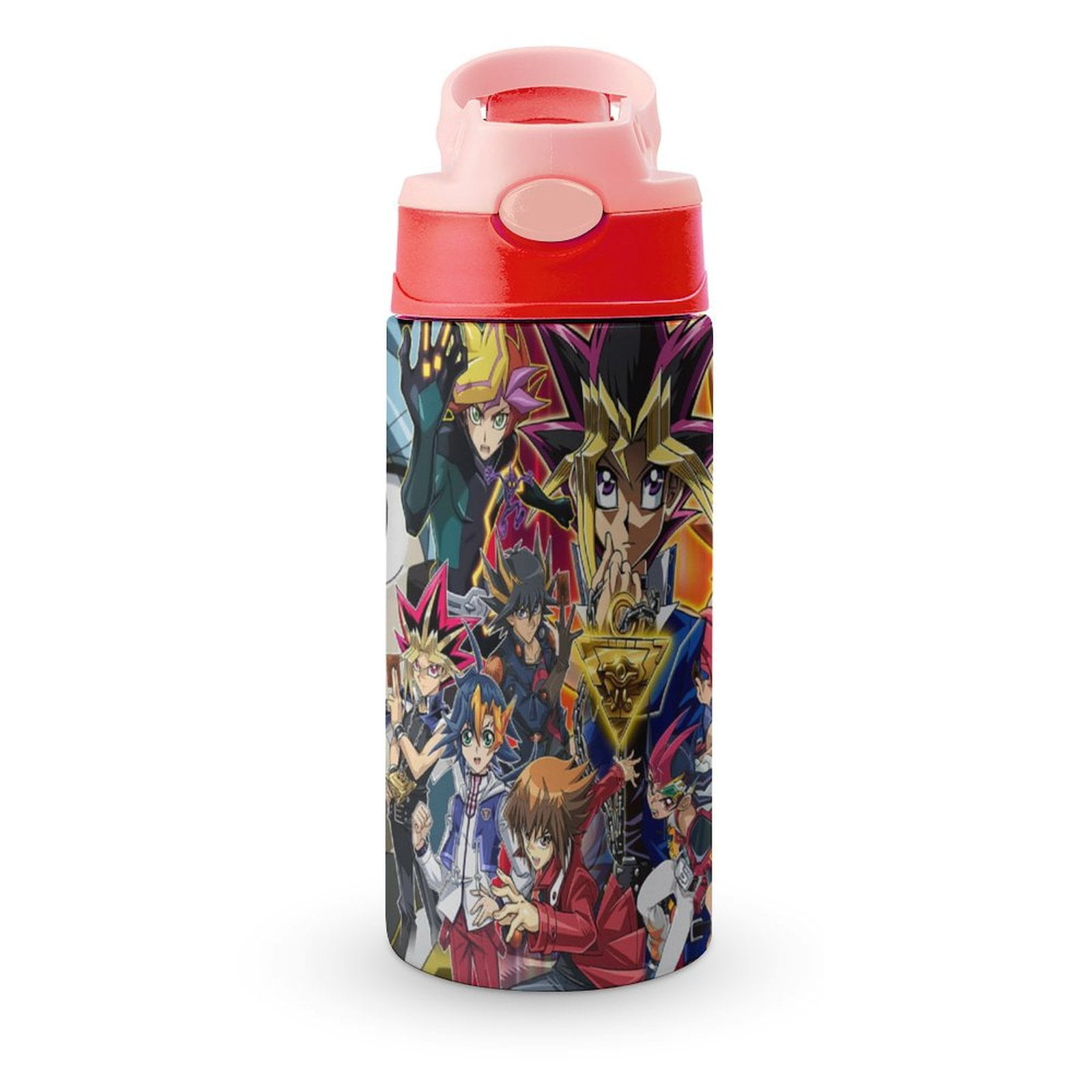 Yu-Gi-Oh Kids Water Bottle with Silicone Straw And Spill-Proof Lid, 16 ...