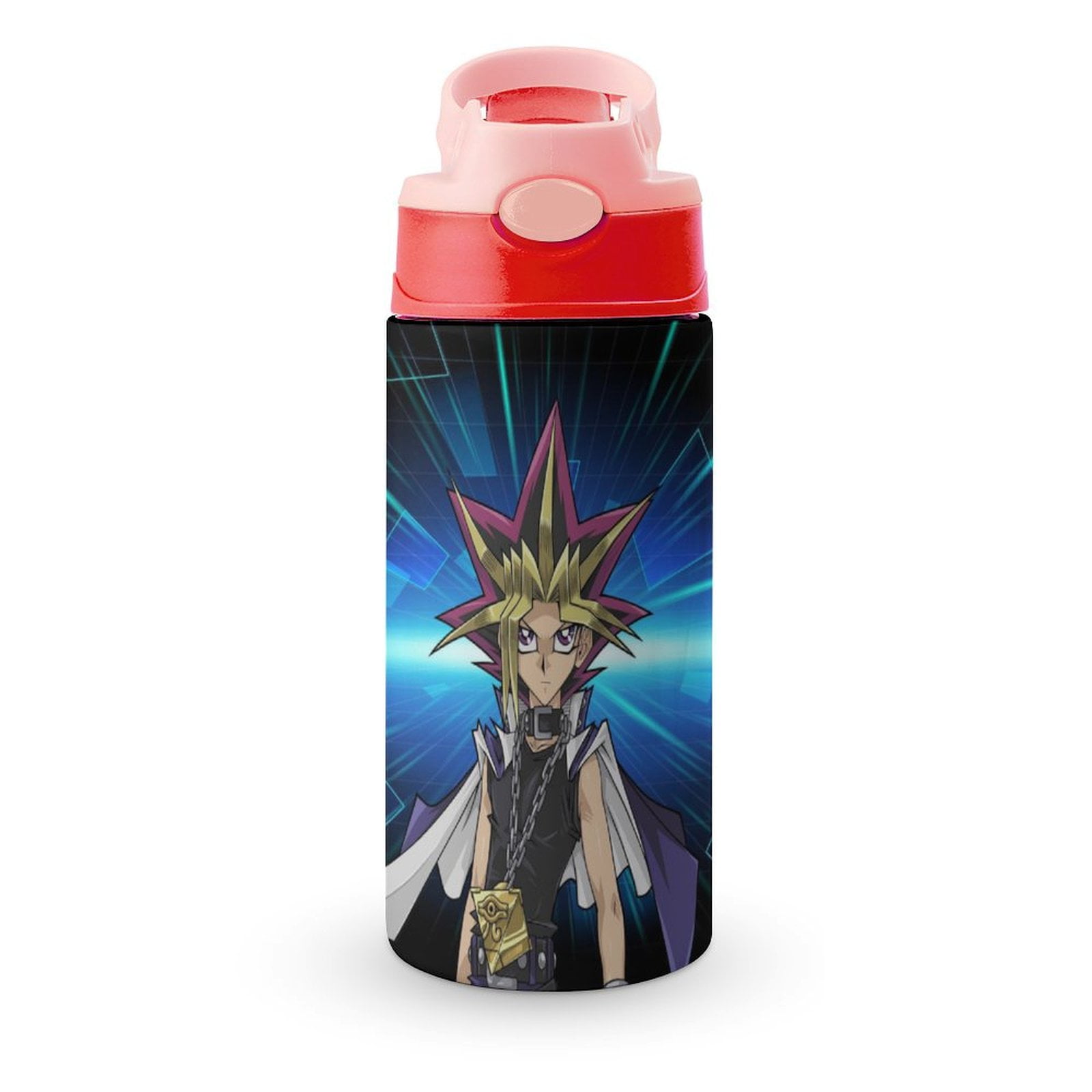 Yu-Gi-Oh Kids Water Bottle with Silicone Straw And Spill-Proof Lid, 16 ...