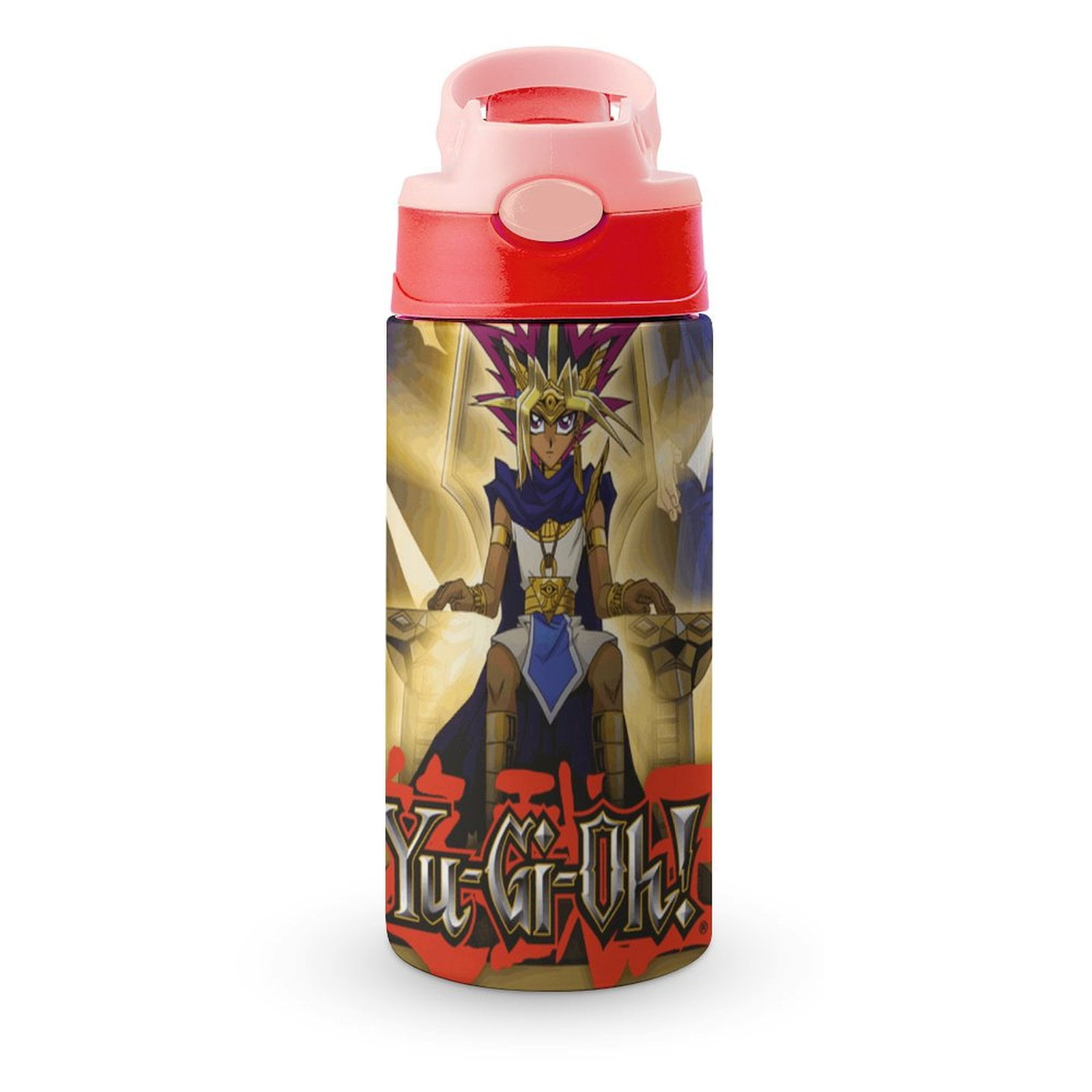 Yu-Gi-Oh Kids Water Bottle with Silicone Straw And Spill-Proof Lid, 16 ...