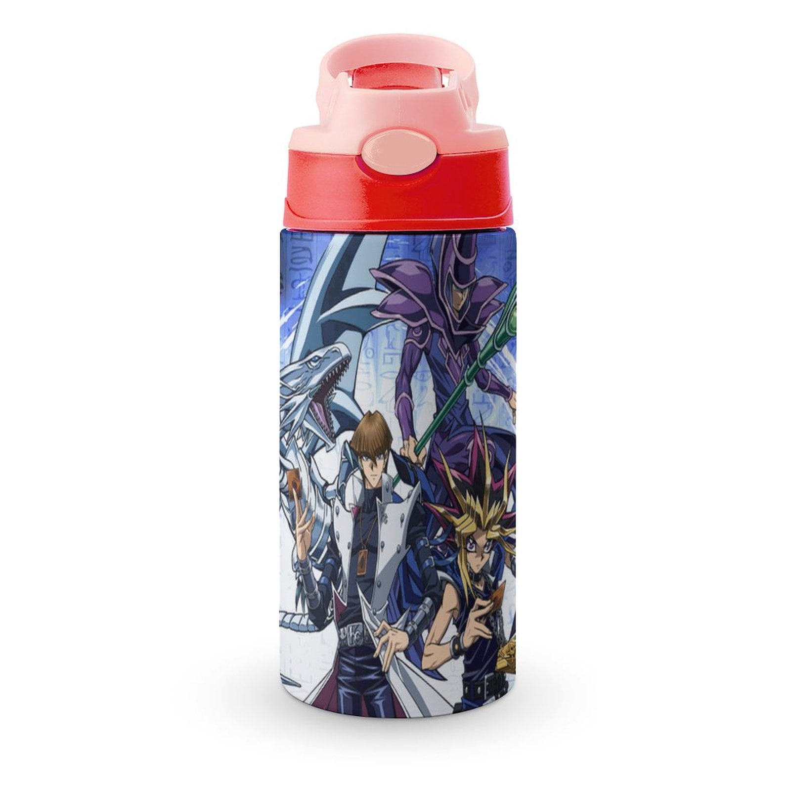 Yu-Gi-Oh Kids Water Bottle with Silicone Straw And Spill-Proof Lid, 16 ...