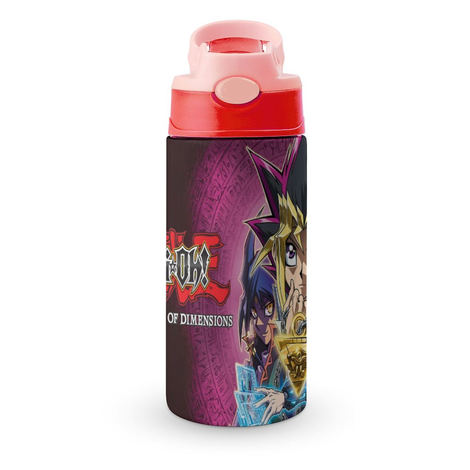 Yu-Gi-Oh Kids Water Bottle with Silicone Straw And Spill-Proof Lid, 16 ...