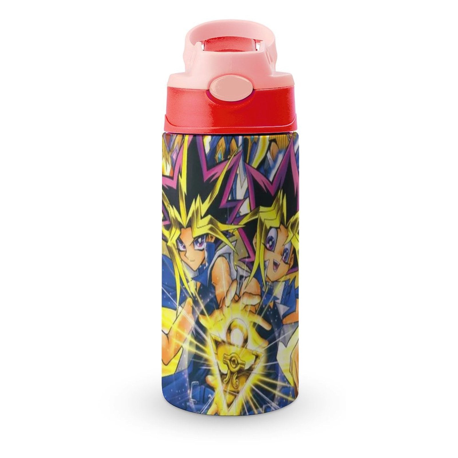 Yu-Gi-Oh Kids Water Bottle with Silicone Straw And Spill-Proof Lid, 16 ...