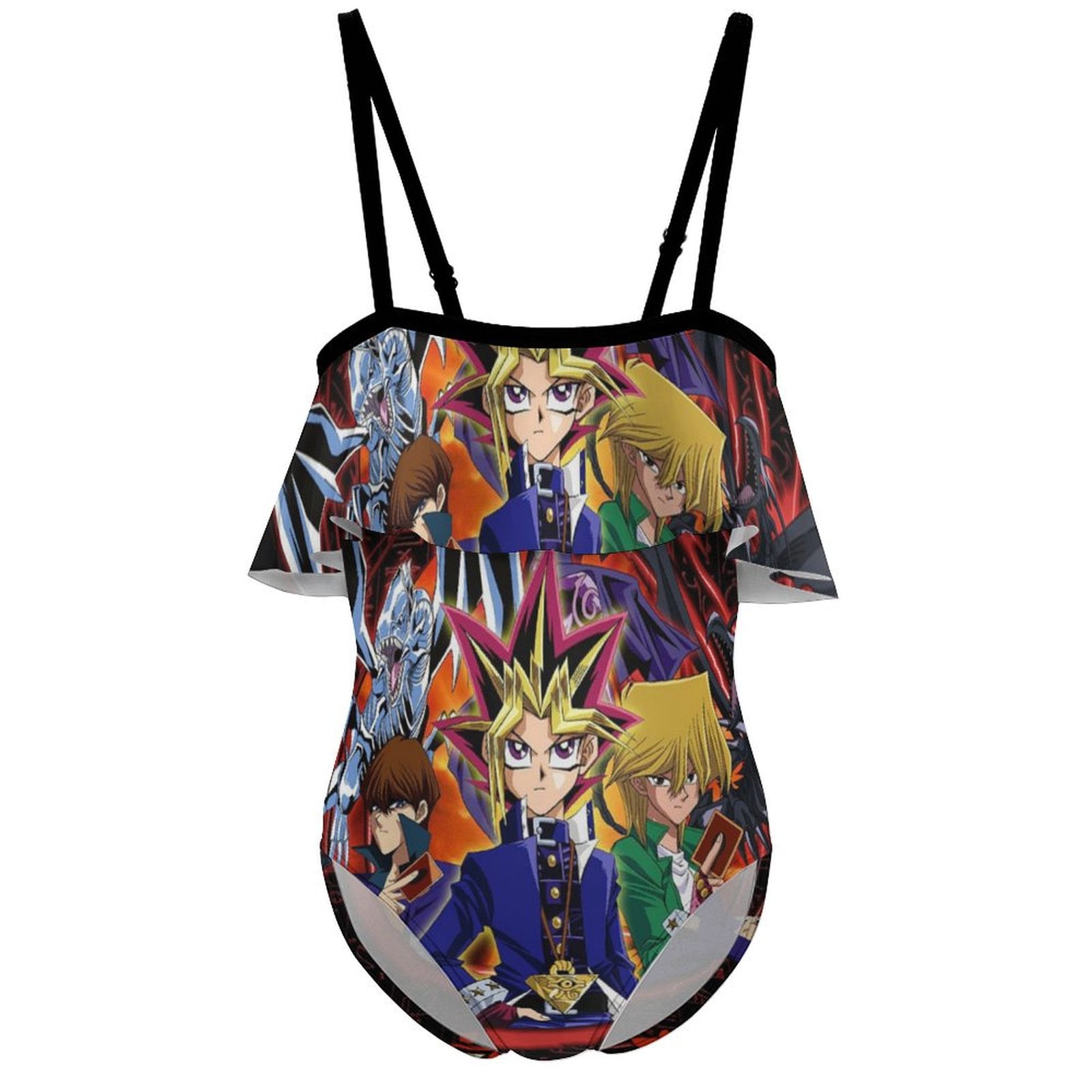 Yu-Gi-Oh Movie Children's Swimsuit Adjustable Off Shoulder Ruffle ...