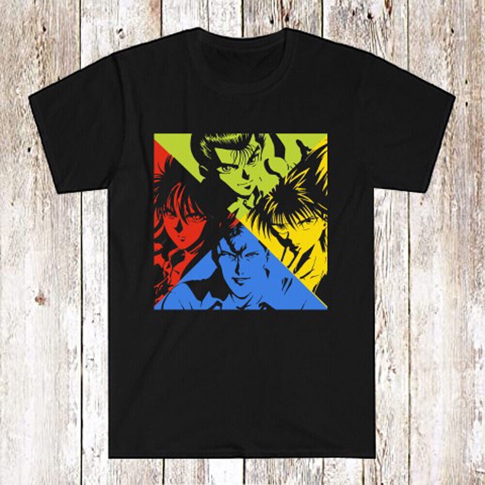 Yu Yu Hakusho Ghost Files Retro Cartoon Series Men's Black T-Shirt Size ...