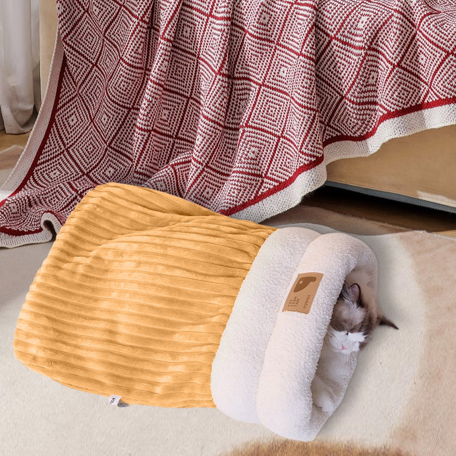 YuCaiWen Cat Sleeping Bag,Self Warming Cat Bed,Soft Plush Large Cat ...