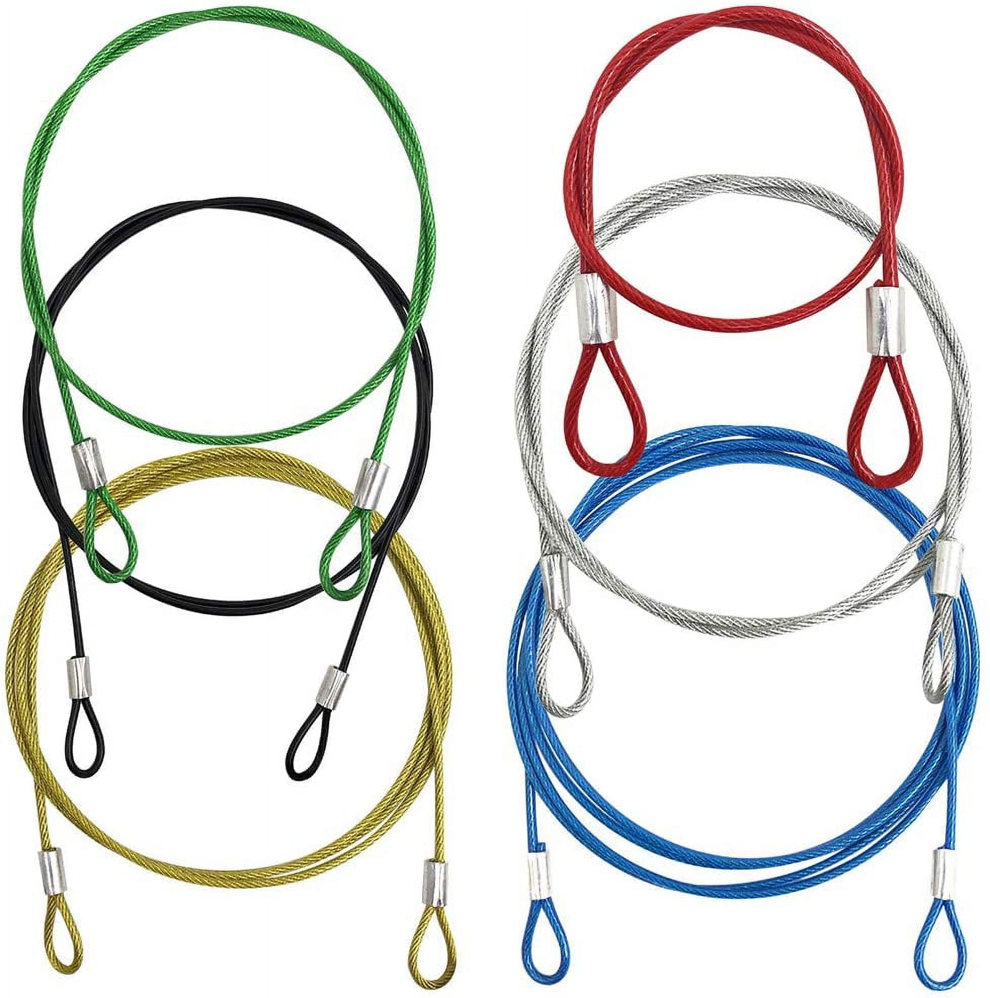 YuCool 6 Pack Safety Stainless Steel Tethers, Colorful Coated Lanyards ...