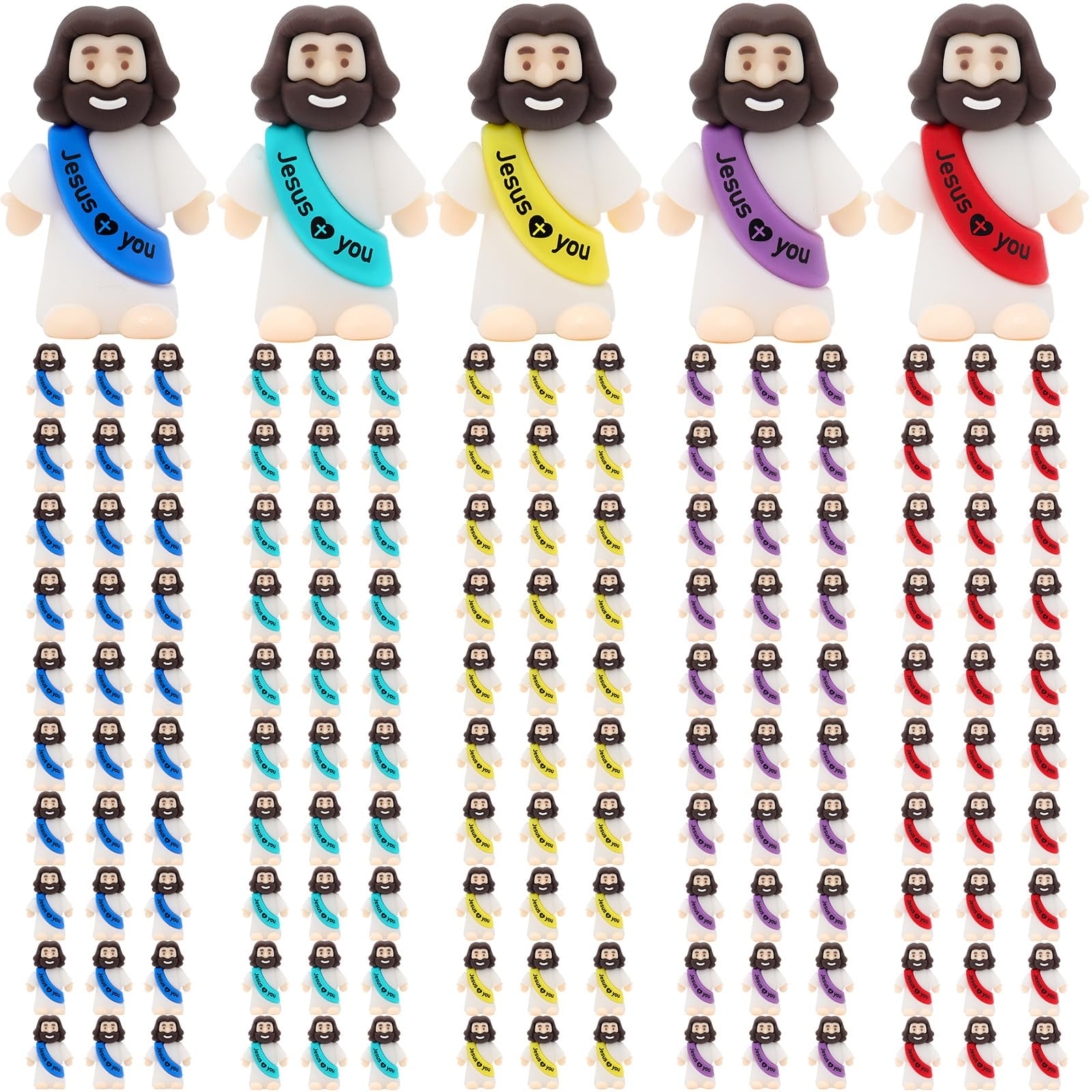 YuDanae Mini Jesus Figures Rubber Jesus Figurines Toys in Bulk ...