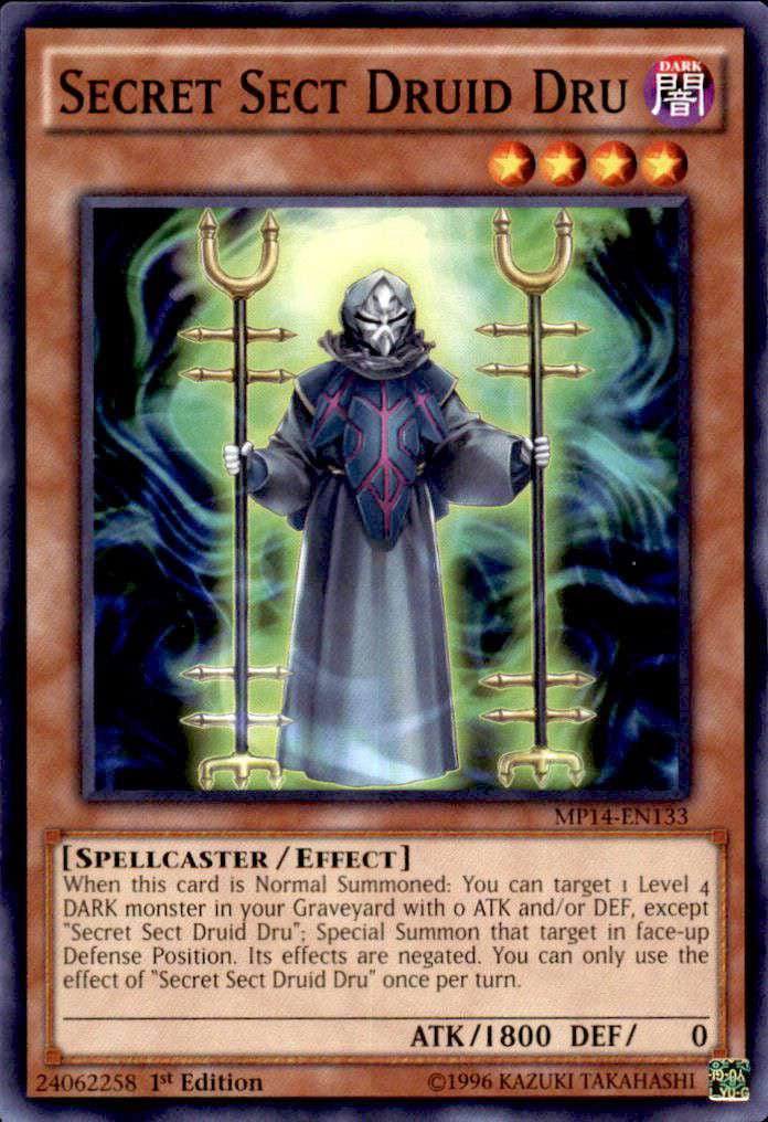 YuGiOh 2014 Mega Tin Common Secret Sect Druid Dru MP14-EN133 - Walmart.com
