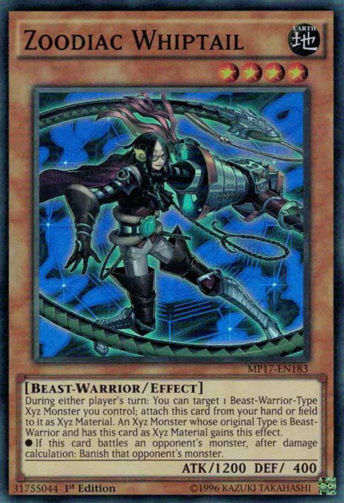 YuGiOh 2017 Mega-Tin Mega Pack Super Rare Zoodiac Whiptail MP17-EN183 ...