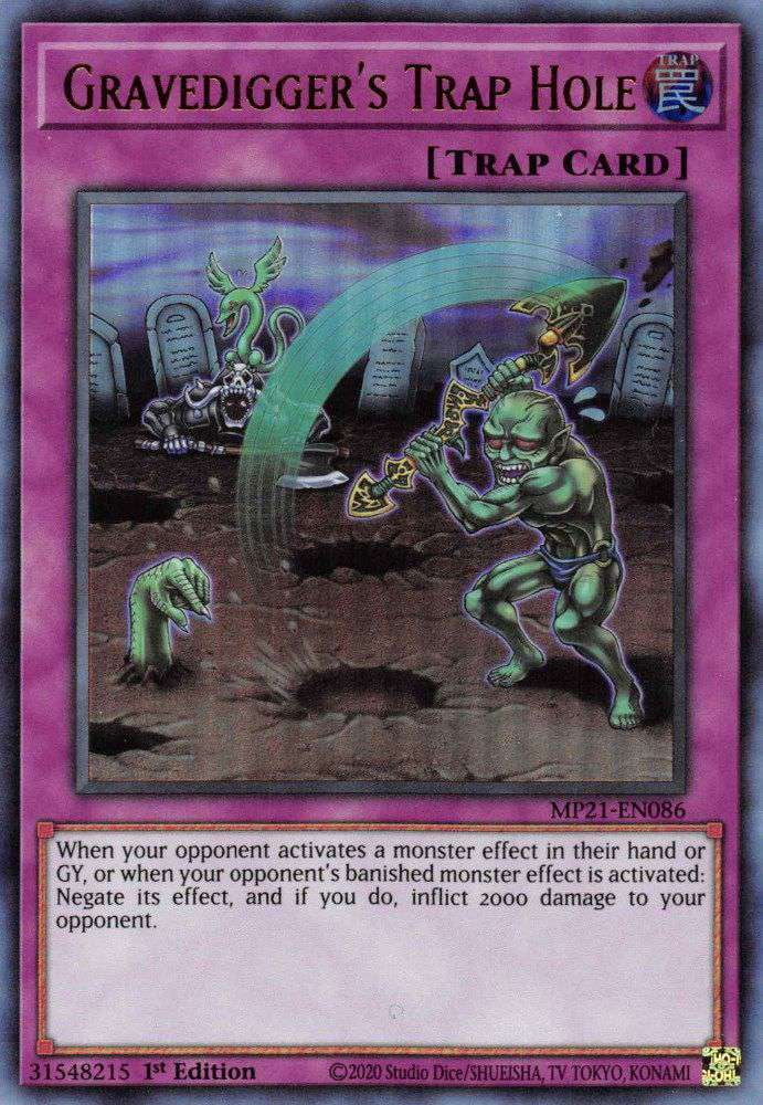 YuGiOh 2021 Tin of Ancient Battles Ultra Rare Gravedigger's Trap Hole MP21-EN086 - Walmart.com