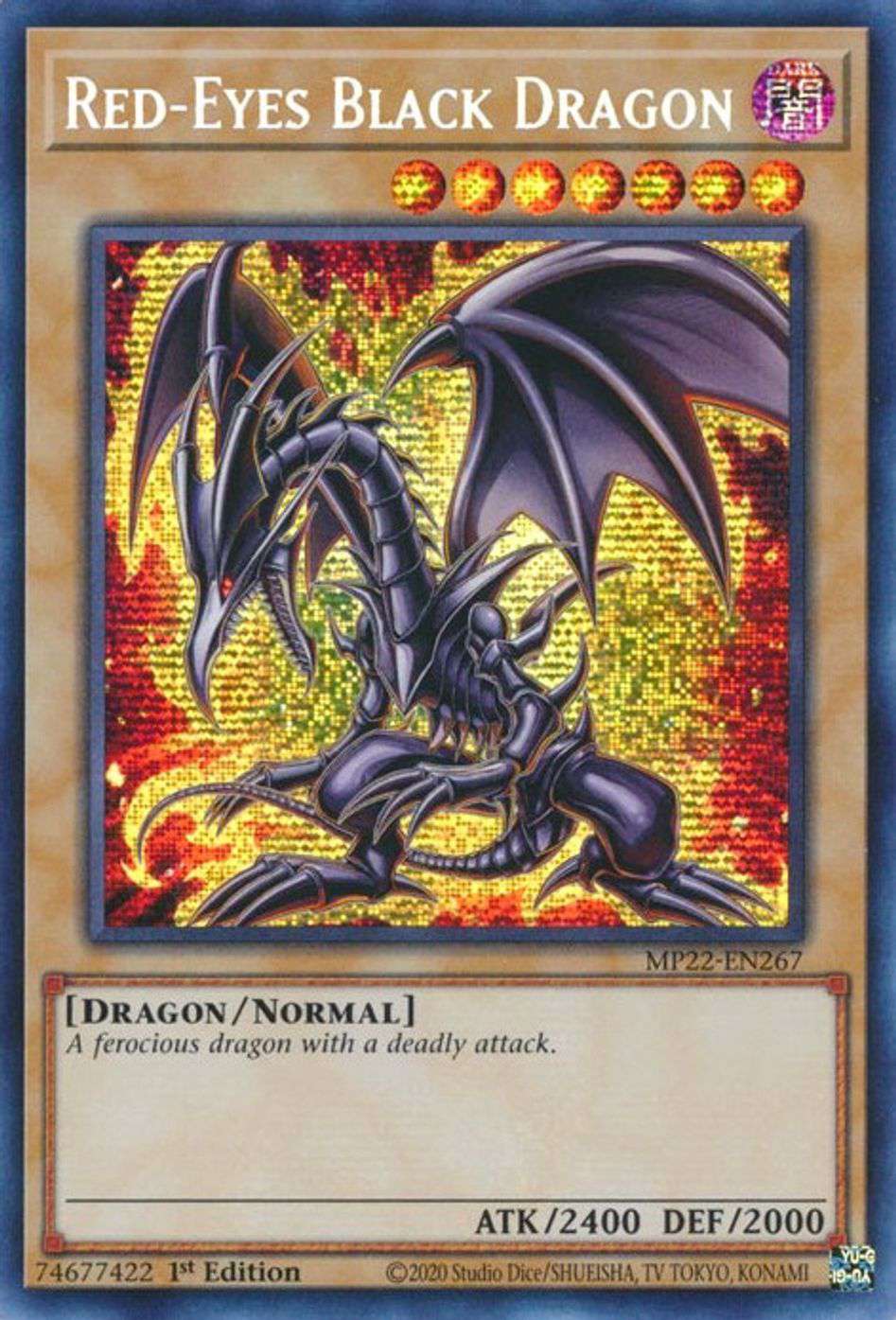 YuGiOh 2022 Tin of the Pharaoh's Gods Single Card Prismatic Secret Rare Red-Eyes Black Dragon ...