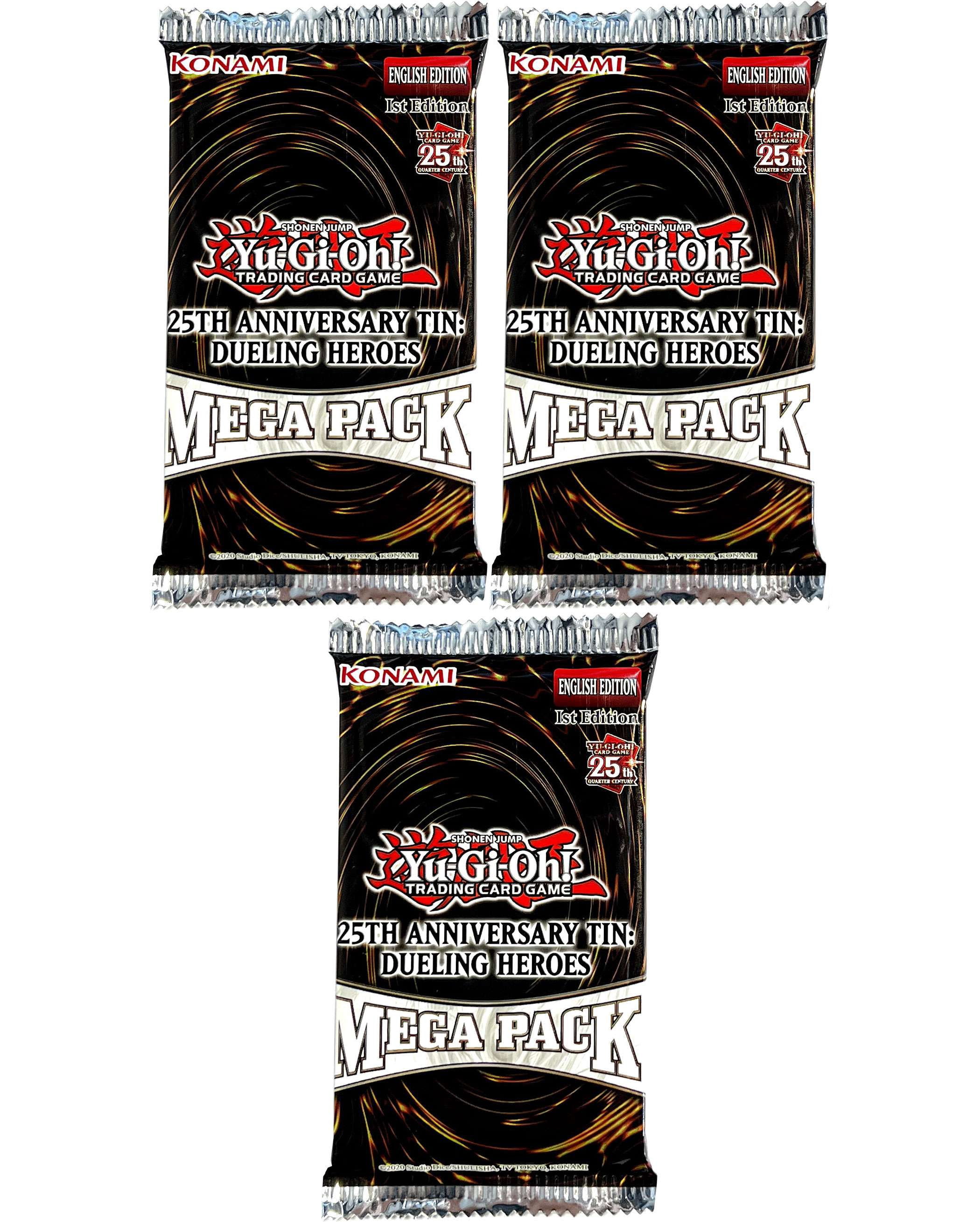 YuGiOh 25th Anniversary Dueling Heroes LOT of 3 Booster MEGA Packs (18 ...
