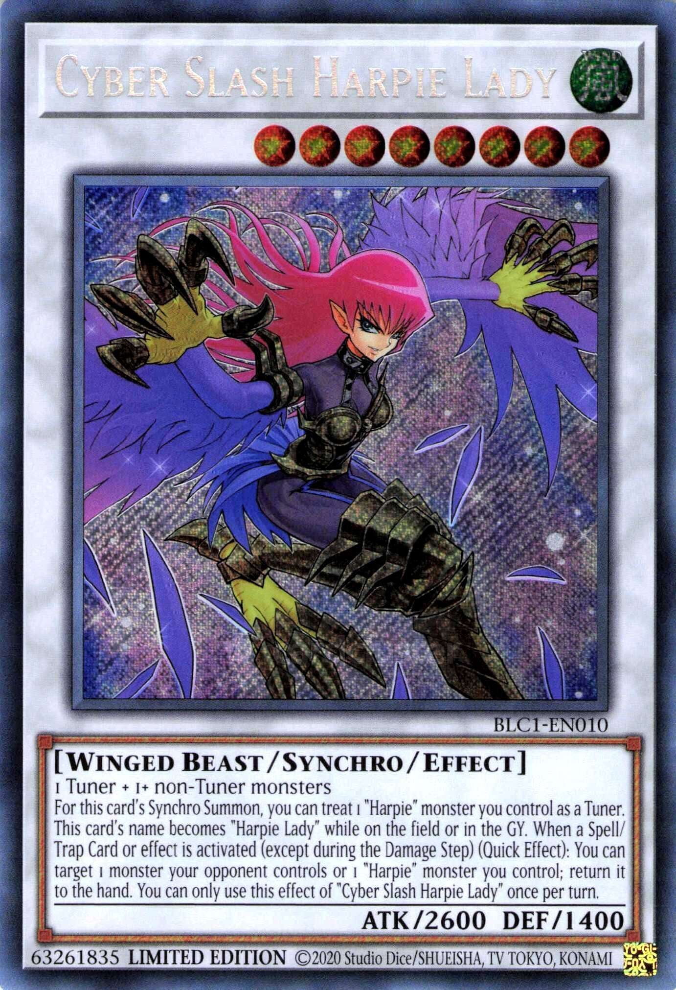 YuGiOh Battles of Legend: Chapter 1 Secret Rare Cyber Slash Harpie Lady BLC1-EN010 - Walmart.com