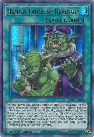 YuGiOh Brothers of Legend Ultra Rare Hidden Fangs of Revenge BROL-EN050 ...