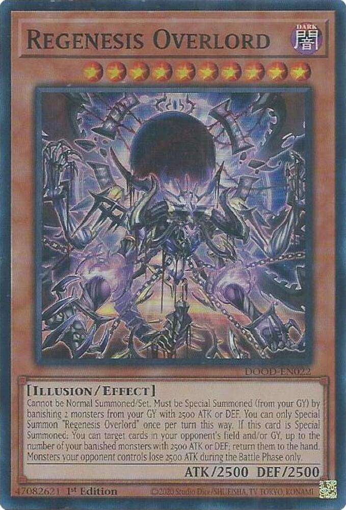 YuGiOh Doom of Dimensions Super Rare Regenesis Overlord DOOD-EN022 ...