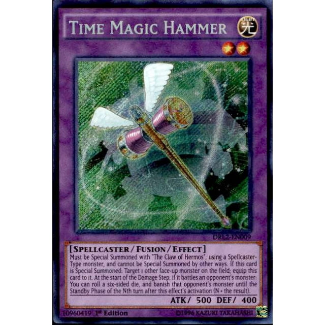 YuGiOh Dragons of Legend 2 Secret Rare Time Magic Hammer DRL2-EN009 ...