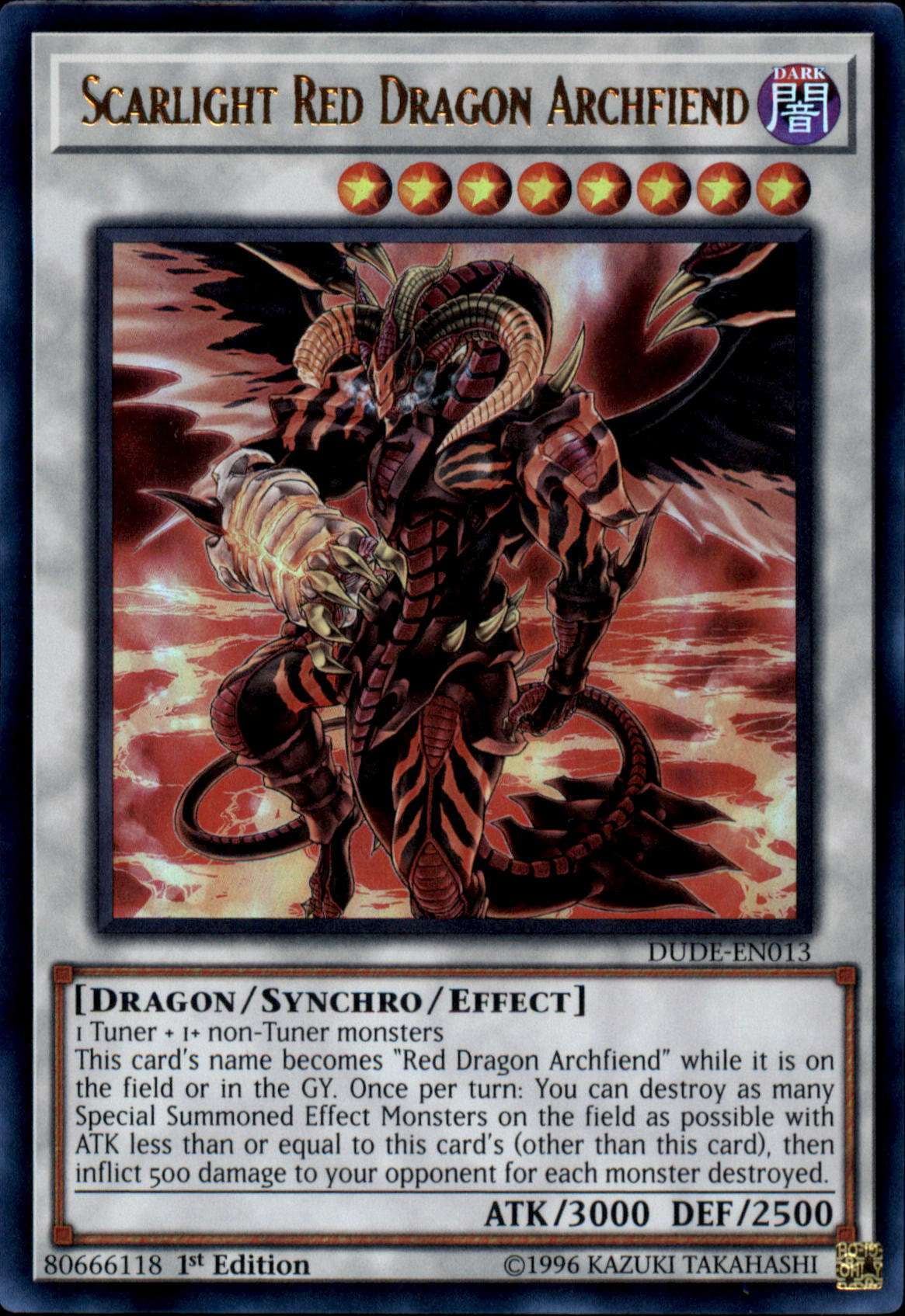 YuGiOh Duel Devastator Ultra Rare Scarlight Red Dragon Archfiend DUDE ...