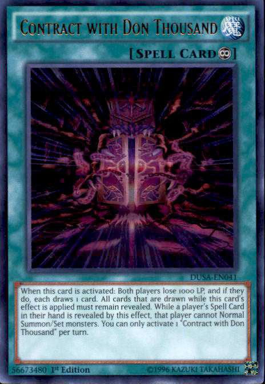 YuGiOh Duelist Saga Ultra Rare Contract with Don Thousand DUSA-EN041 ...