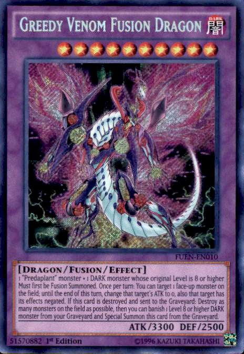 YuGiOh Fusion Enforcers Secret Rare Greedy Venom Fusion Dragon FUEN ...