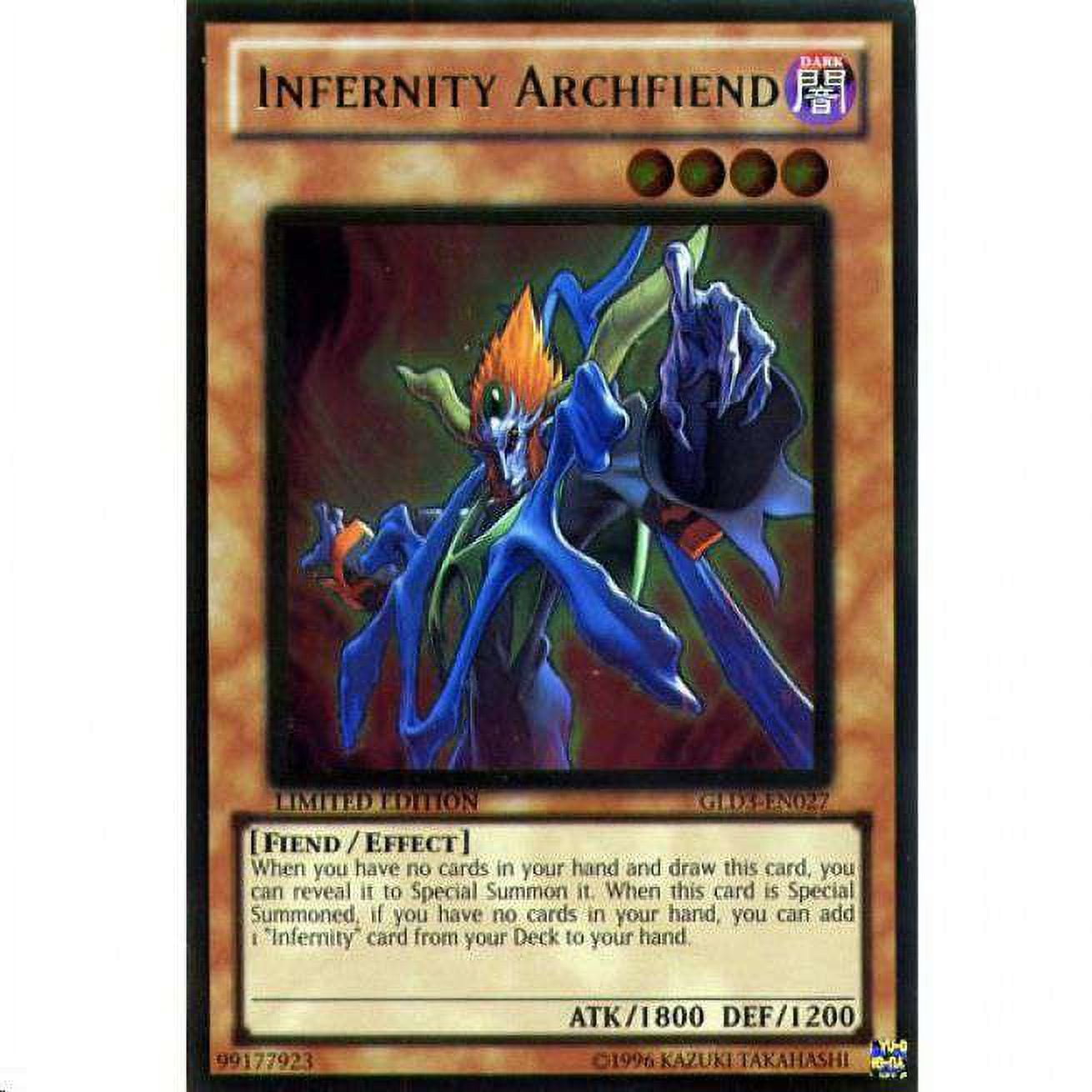 YuGiOh Gold Series 3 Gold Rare Infernity Archfiend GLD3-EN027 - Walmart.com