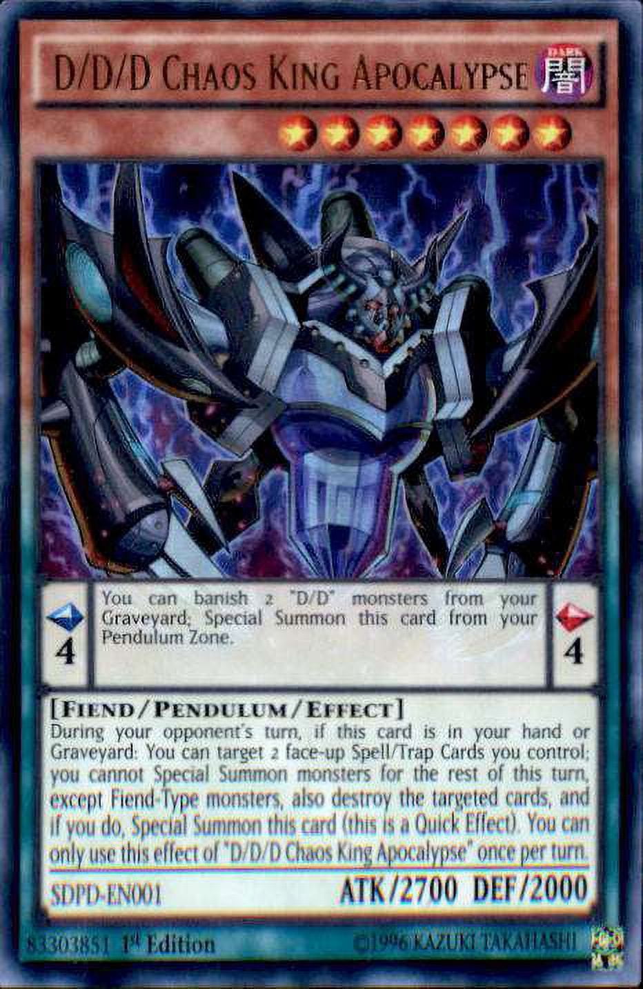 YuGiOh Pendulum Domination Structure Deck Ultra Rare D/D/D Chaos King Apocalypse SDPD-EN001 ...