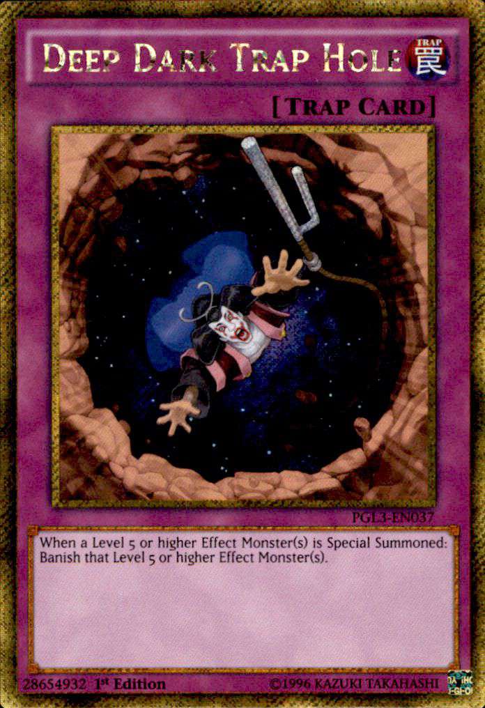 YuGiOh Premium Gold: Infinite Gold Gold Secret Rare Deep Dark Trap Hole PGL3-EN037 - Walmart.com